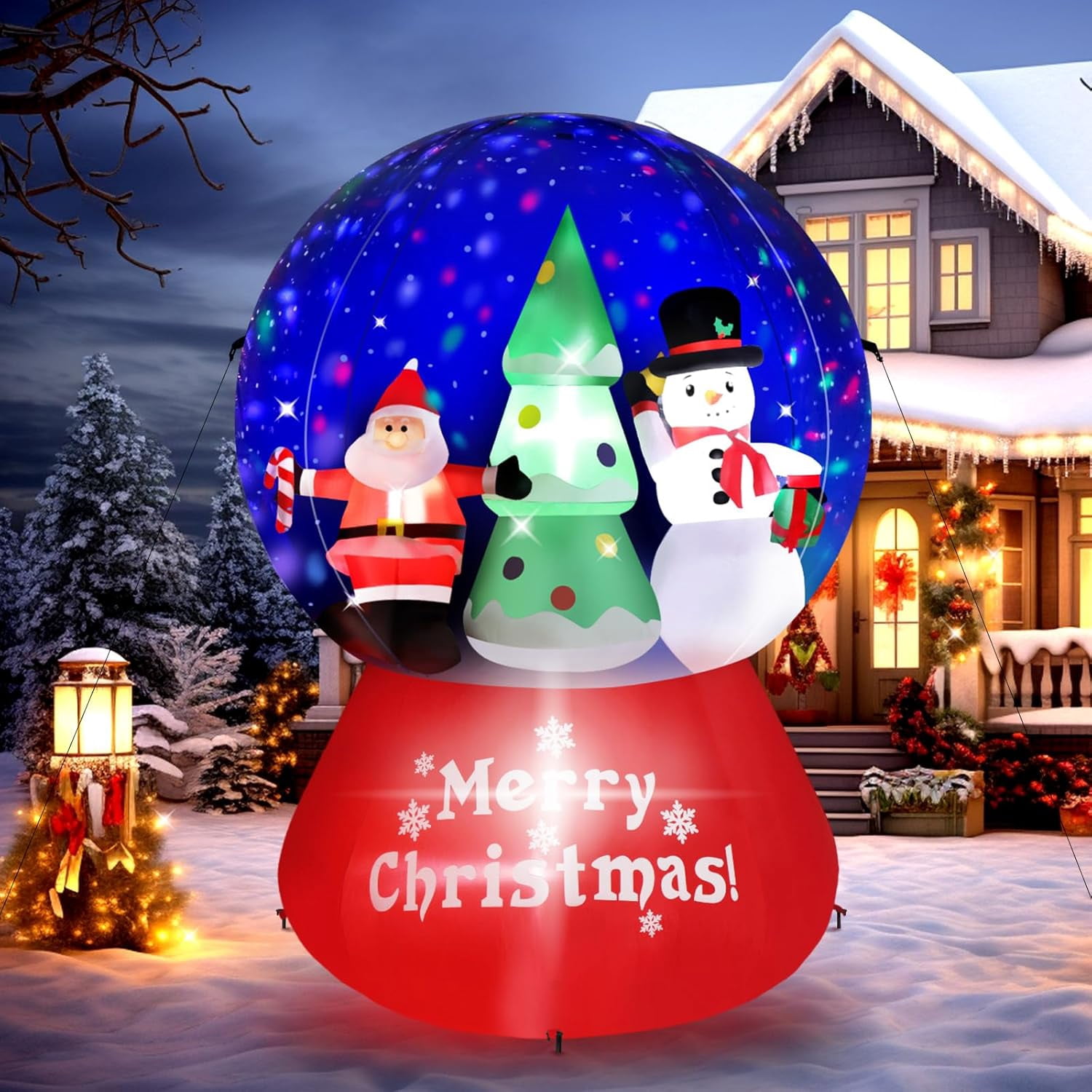Matladin 6ft Tall Christmas Inflatable Snow Ball, Blow Up Yard ...