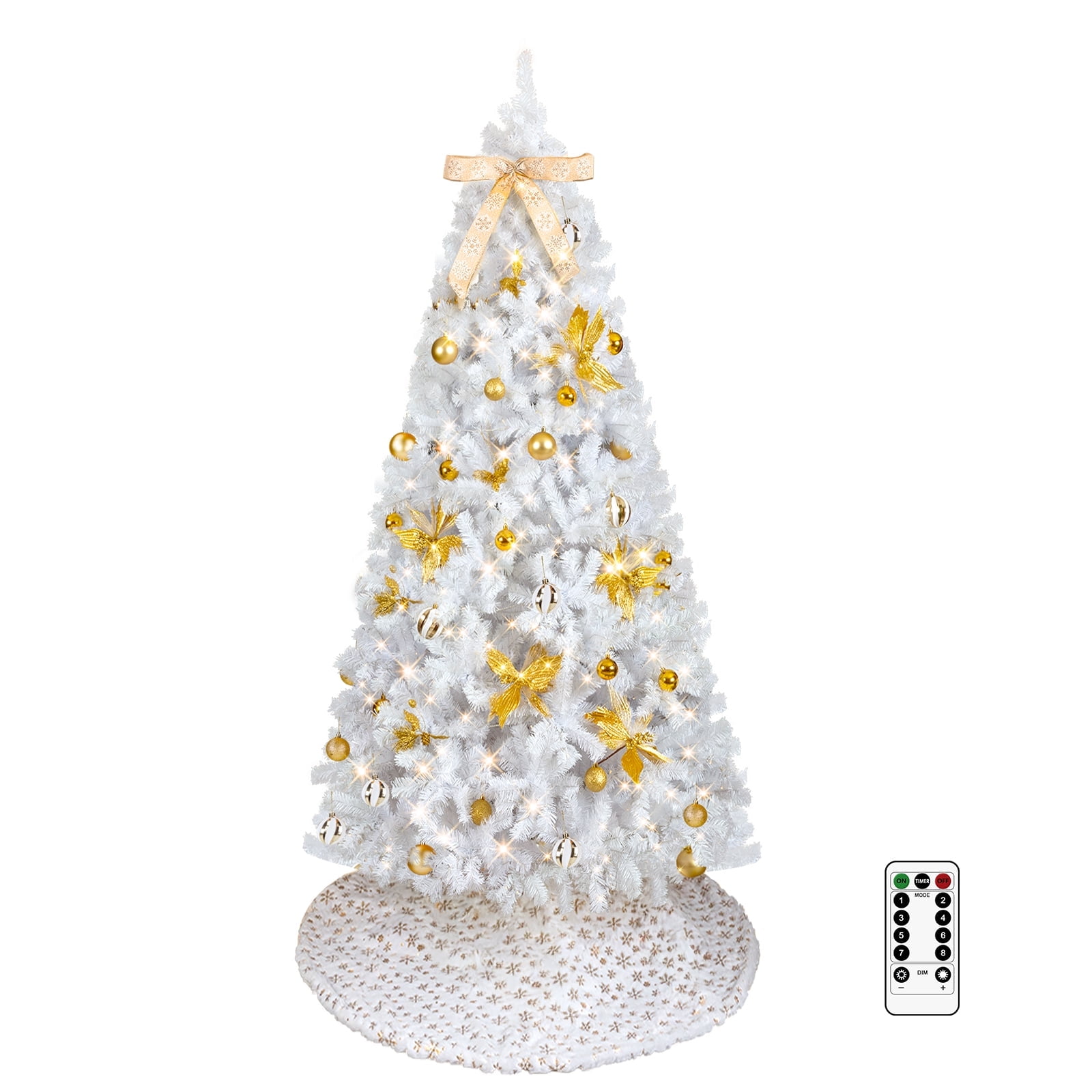 Matladin 7.5ft Pre-Lit Christmas Tree with 400 Lights, 1600 Branch Tips ...