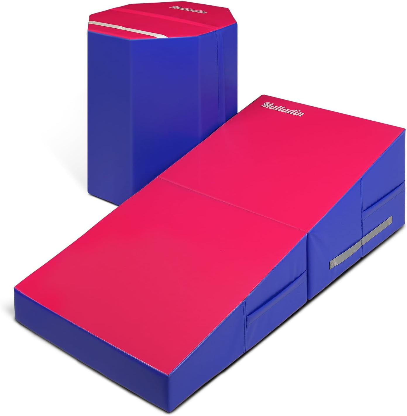 "Matladin Foldable Gymnastics Mat Set, 48""x24""x14"" Incline & 24""x26 ...
