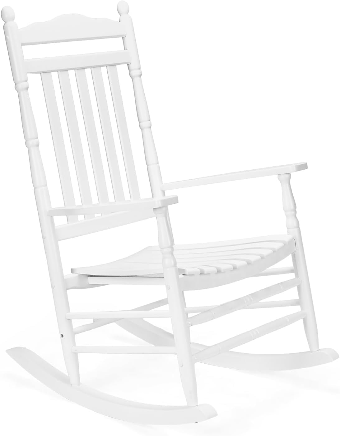 Matladin Wooden Rocking Chair with High Back Seat, 450 lbs Heavy Duty ...