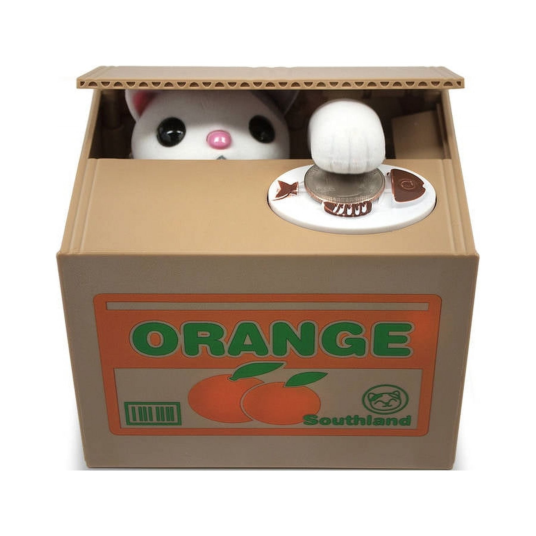 Matney Stealing Coin Cat Box, Piggy Bank, White Kitty, English Speaking ...