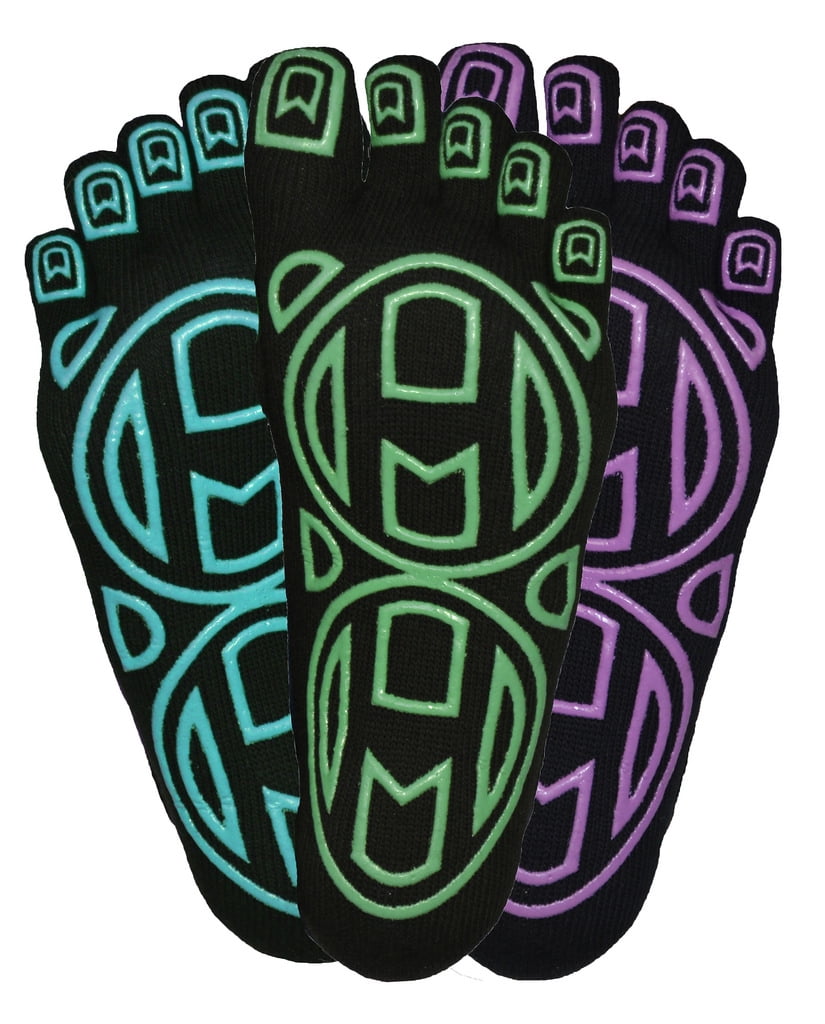 Mato & Hash 5-Toe Exercise "Barefoot Feel" Yoga Toe Socks With Full ...