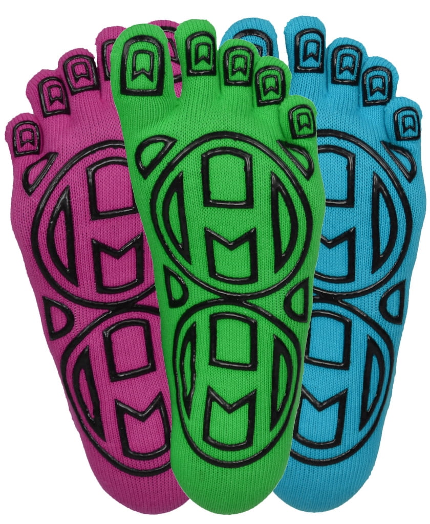 Mato & Hash 5-Toe Exercise "Barefoot Feel" Yoga Toe Socks With Full ...