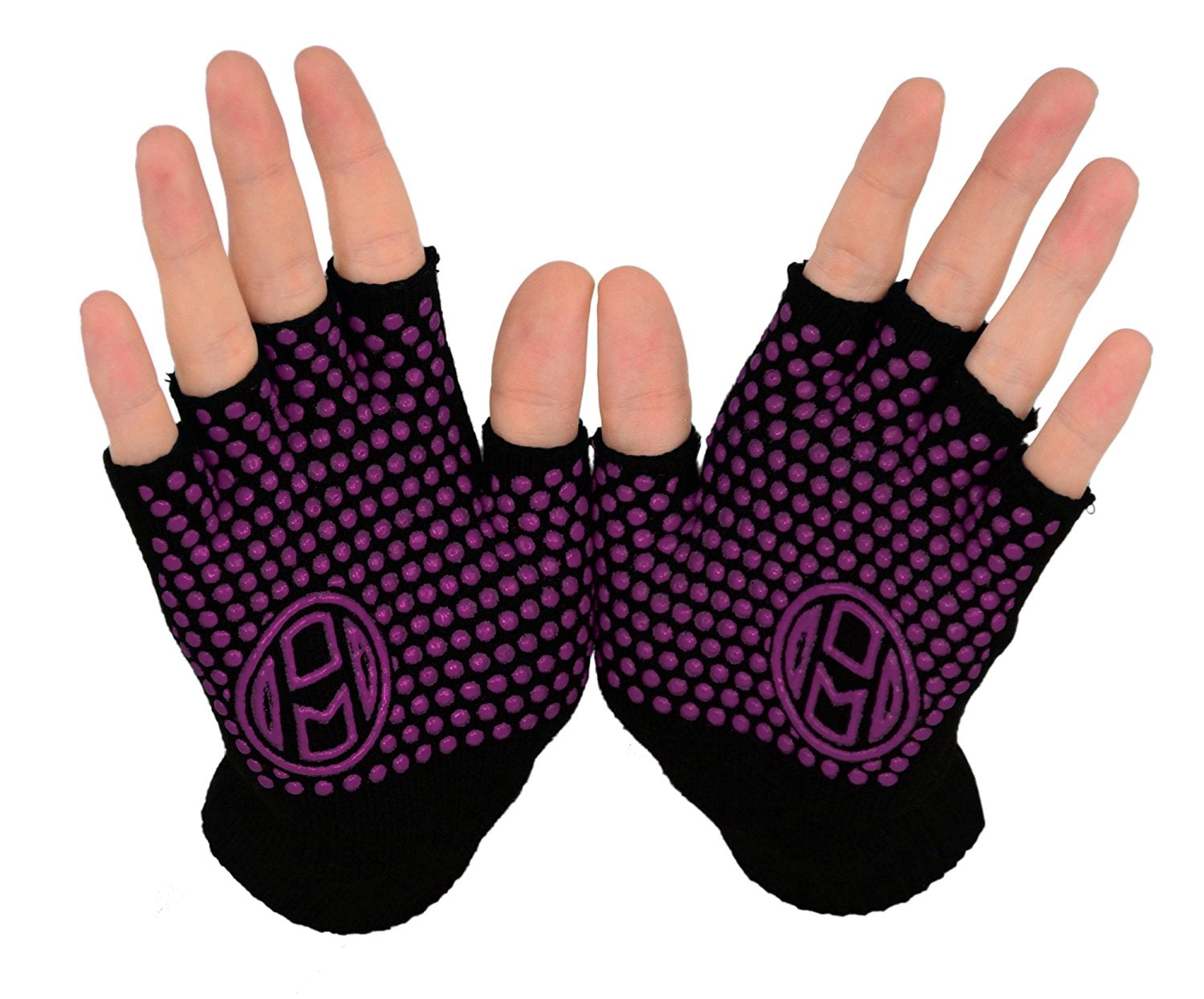 Mato & Hash Yoga Pilates Fingerless Exercise Grip Gloves - Black ...