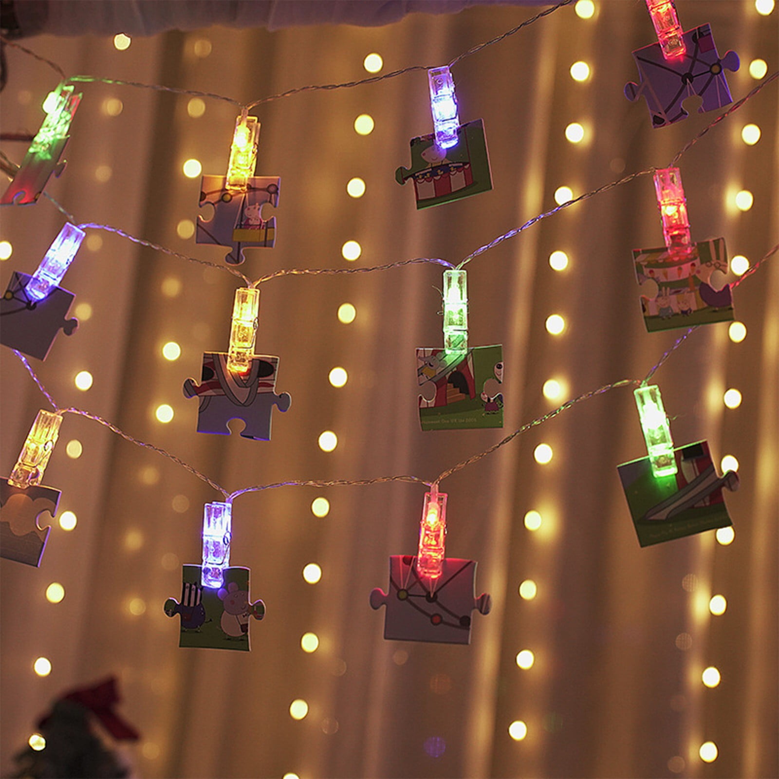 Matoen 10 LED Photo Clips String Lights Holder 4.92Ft Starry Fairy ...