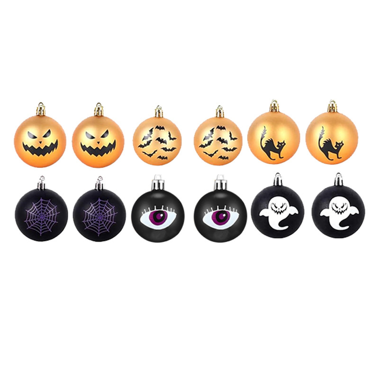 Matoen 12 Pcs Halloween Tree Ornaments Plastic Hanging Ball Ornaments ...