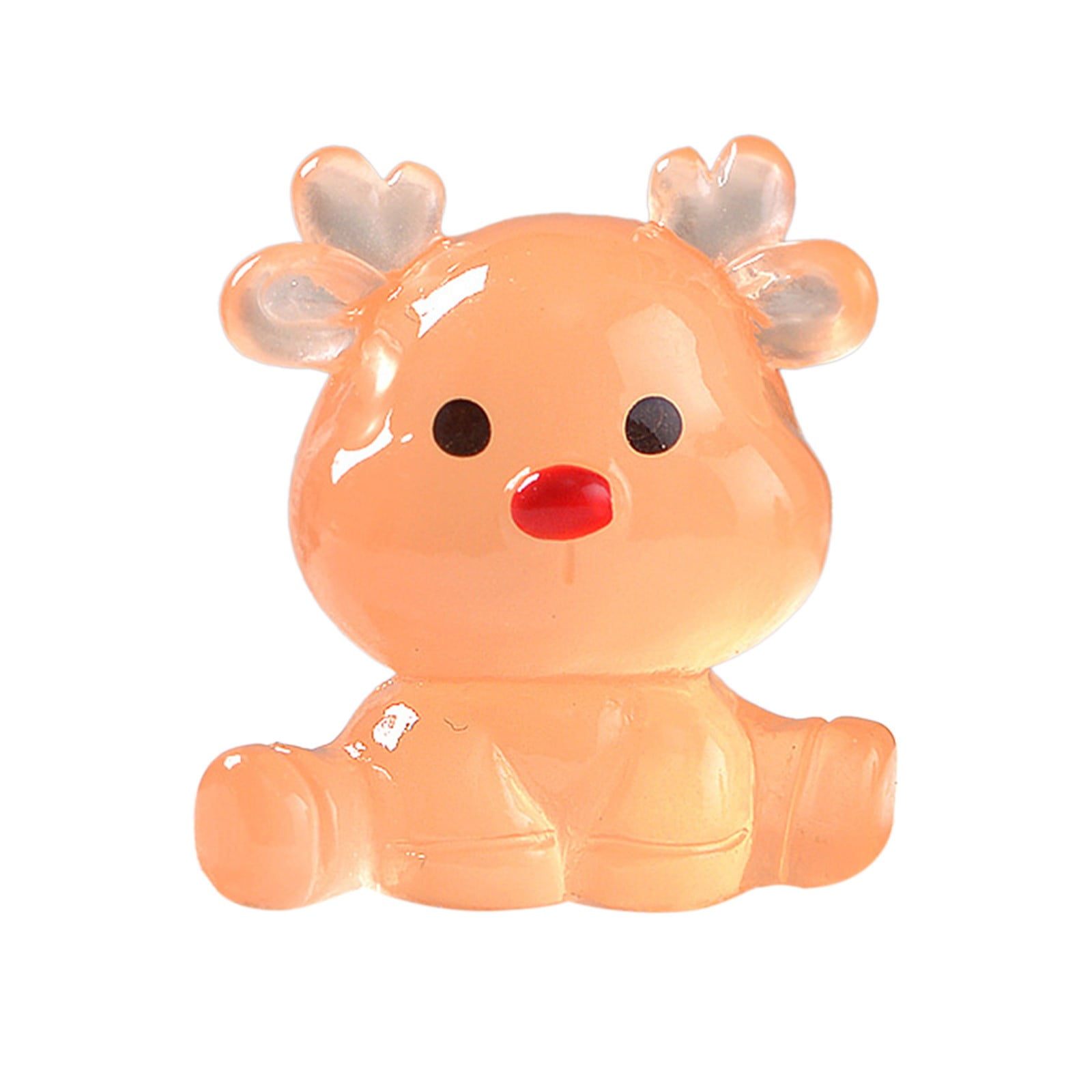 Matoen 12Pcs Luminous Mini Reindeer Figurines Resin Miniature Animals ...