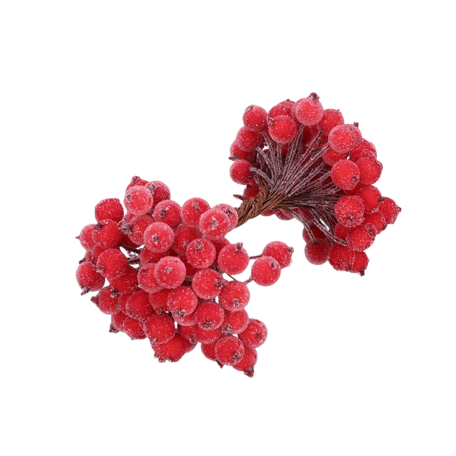 Matoen 2 Pieces Artificial Frosted Holly Berries Fake 12 mm Mini ...