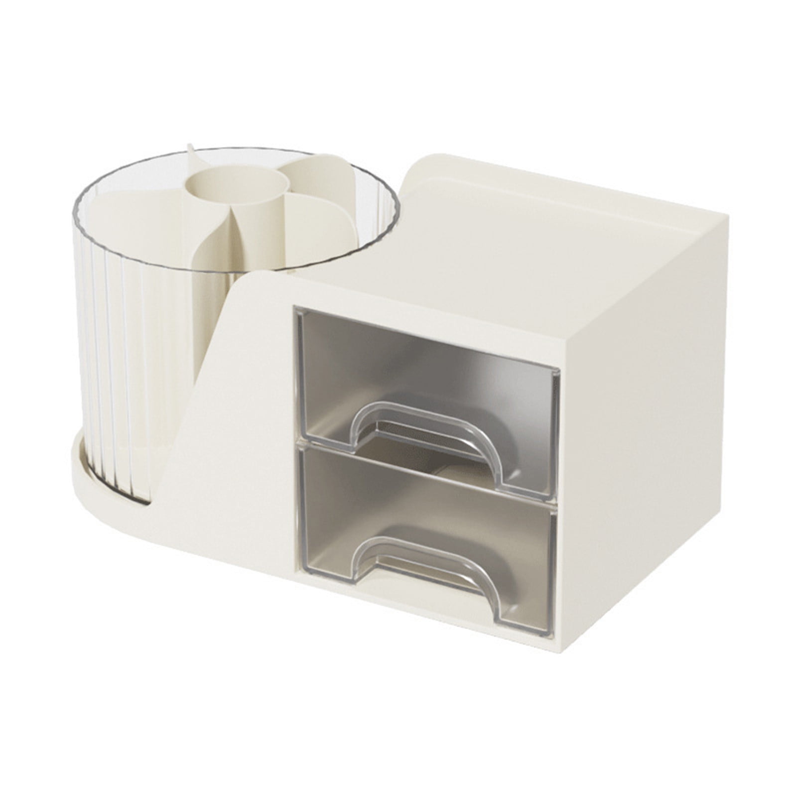 Matoen 360° Rotating Desktop Pen Holder & Cosmetic Organizer - Drawer ...