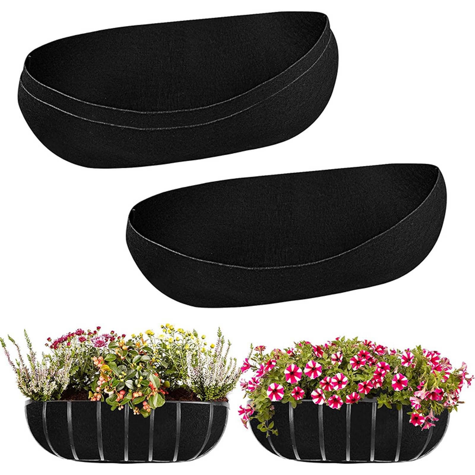 Matoen 3Pcs 24 Inch Window Box Liner Fabric Planter Basket Liner Trough ...