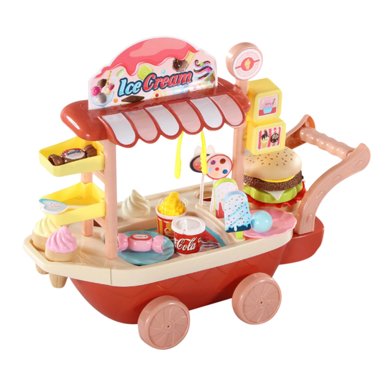 Matoen 48Pcs Ice Cream Toys Candy Cart Kids Play House Toys Candy Ice ...