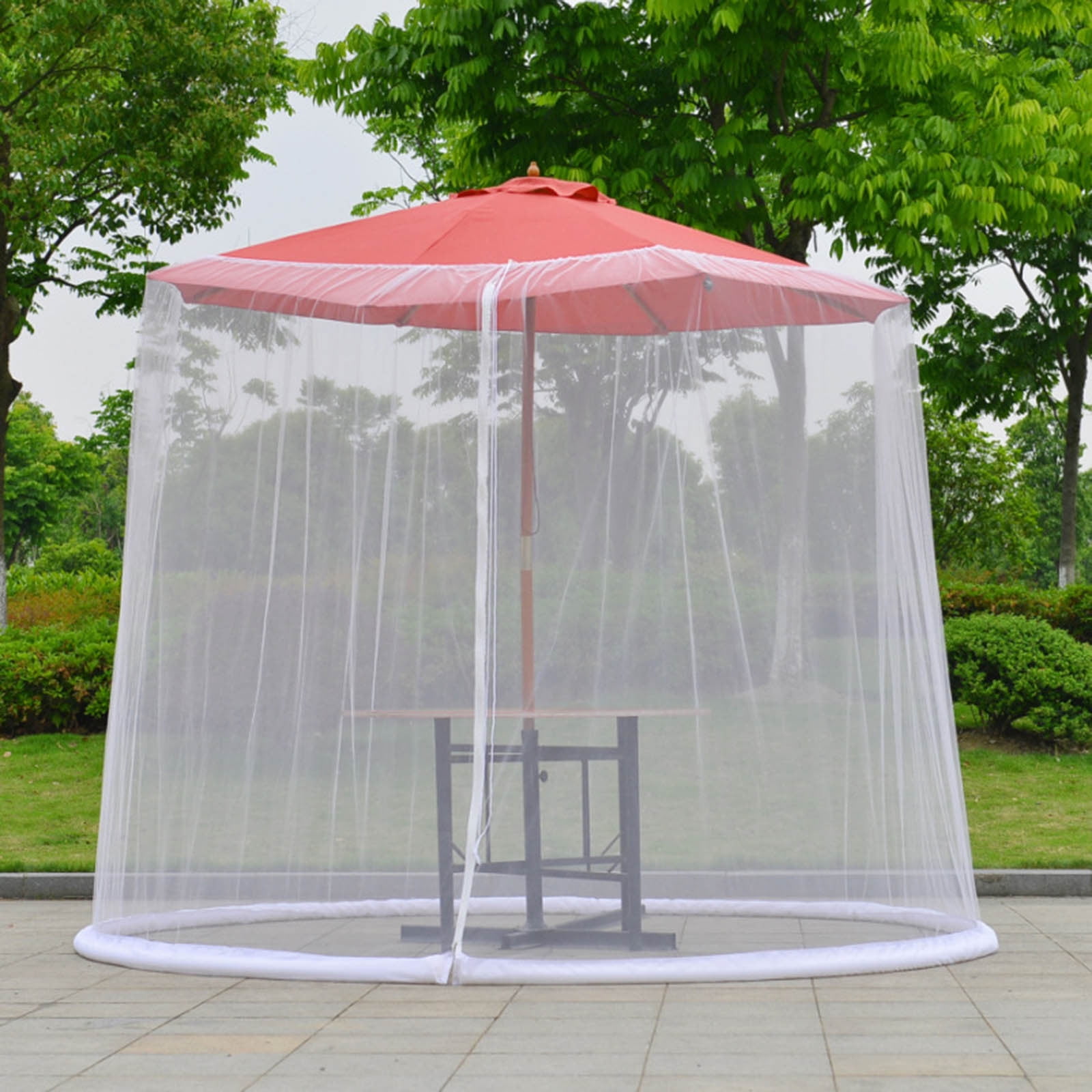 Matoen 7-10ft Black Patio Umbrella Mosquito Nets, Polyester Mesh ...