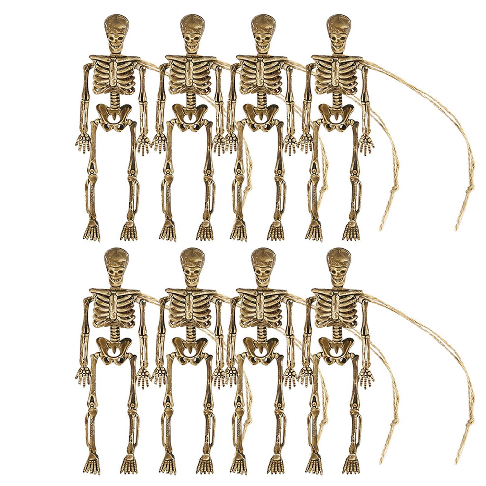 Matoen 8 Pcs Halloween Hanging Skeleton Decoration, 6” Posable Skeleton ...