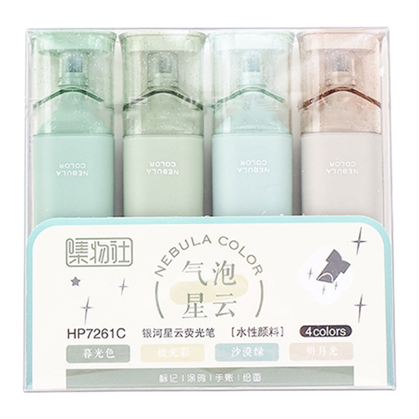 Matoen Aesthetic Highlighter Pen, Mystic Gems Colors, Chisel Tip Marker ...