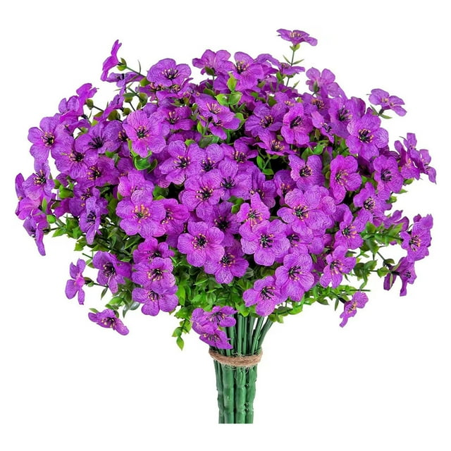 Matoen Artificial Violet Bouquets, 8 Bunches Fake Violetr Wildflowers ...