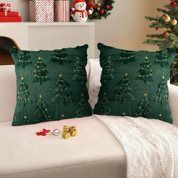 Matoen Christmas Pillow Cover 17.72 Inches Holiday Decor for Sofa ...
