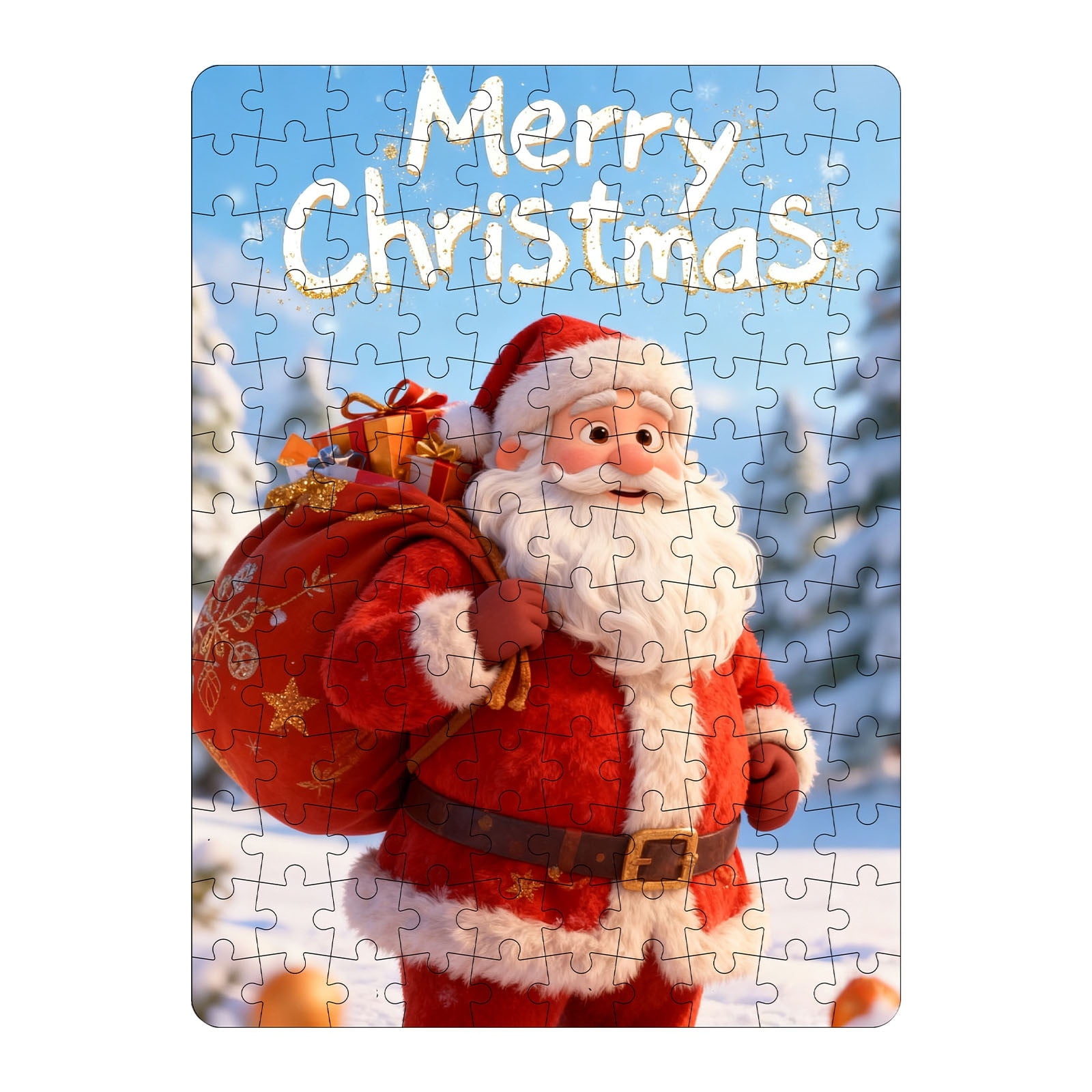 Matoen Christmas Themed 130-Piece Jigsaw Puzzle, Fun Educational ...