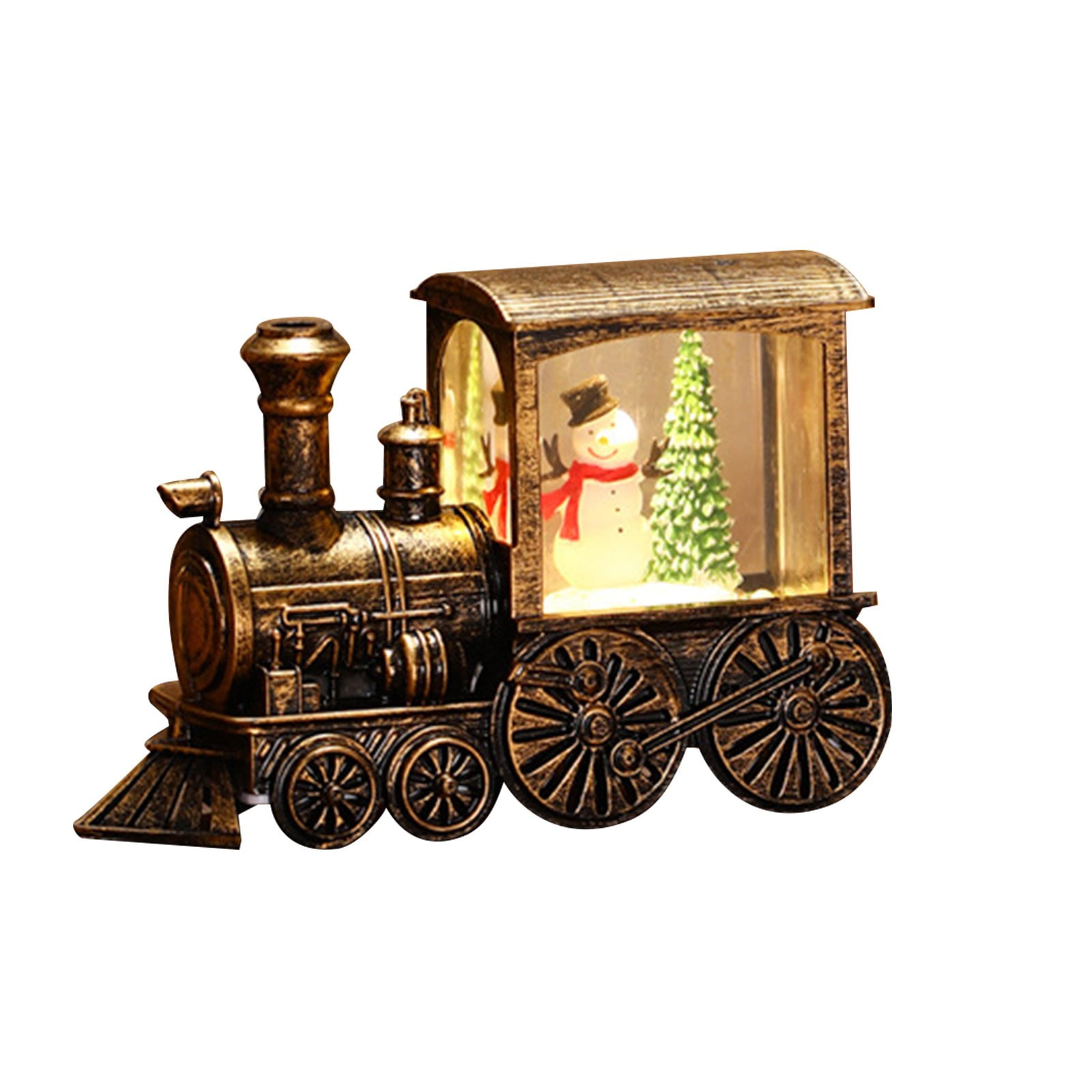 Matoen Christmas Train Snow Globe, Lighted-up Battery Operated ...