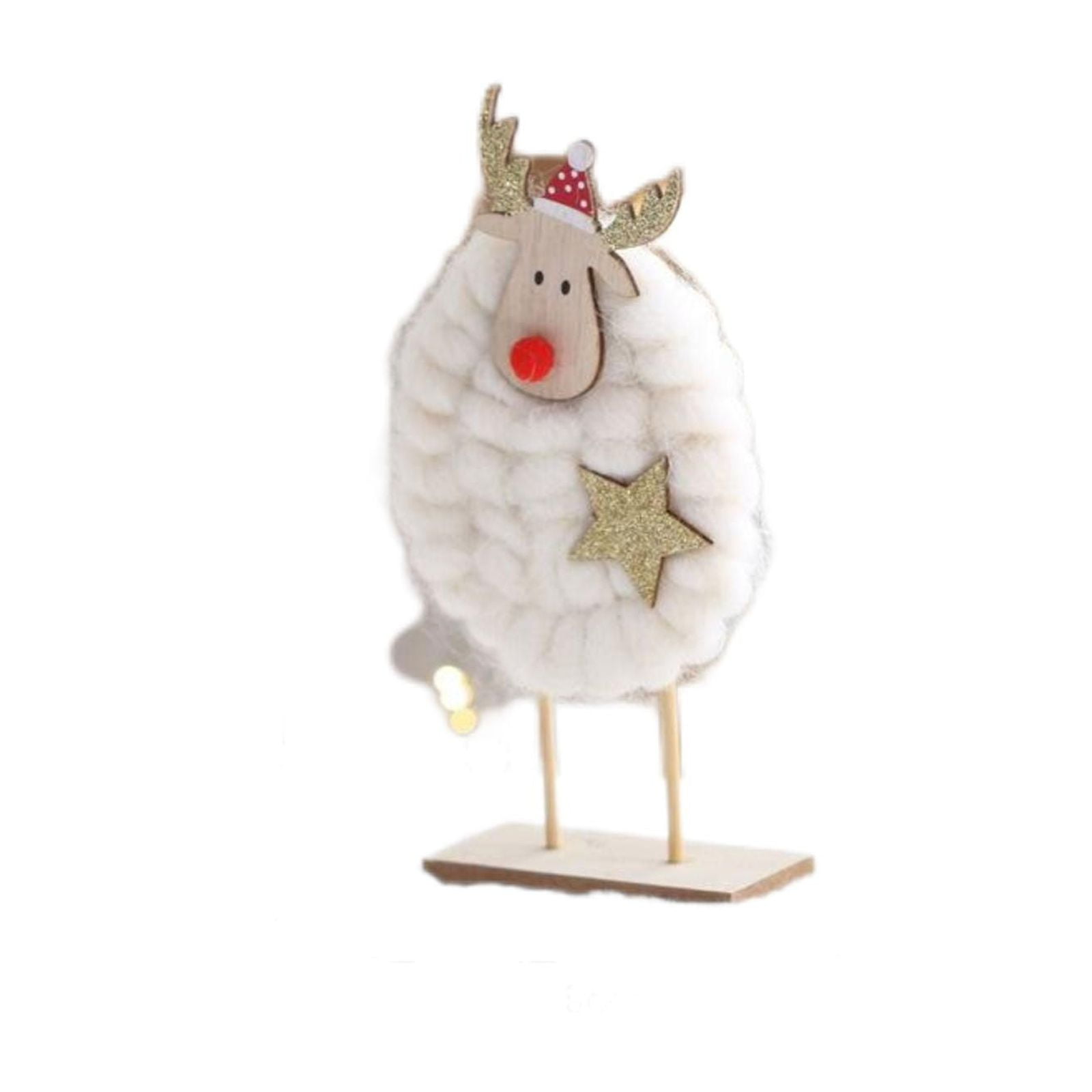 Matoen Christmas Wool Felt Lamb Plush Sheep Figurine Table Ornament ...