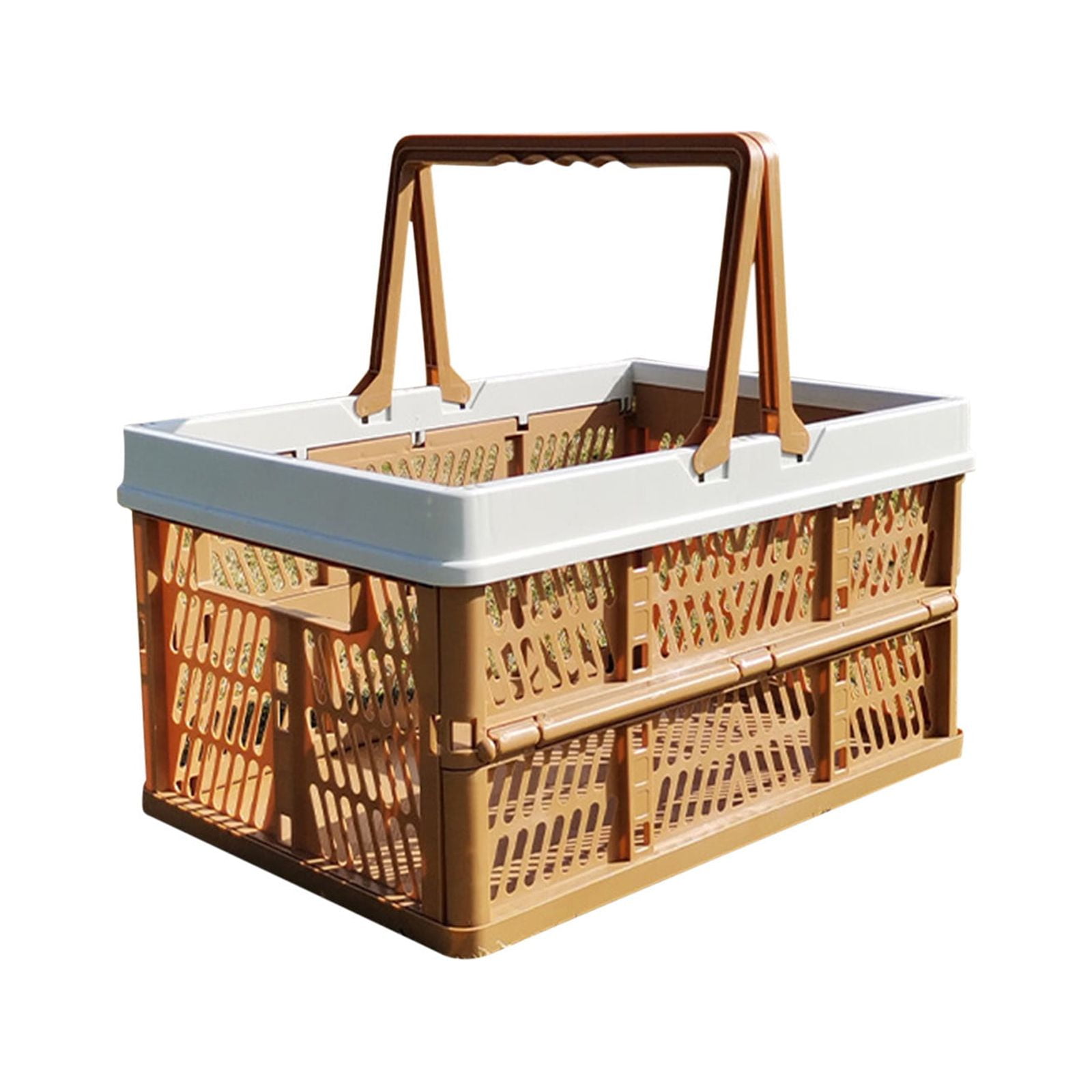 Matoen Collapsible Camping Basket, Reusable Plastic Grocery Shopping ...