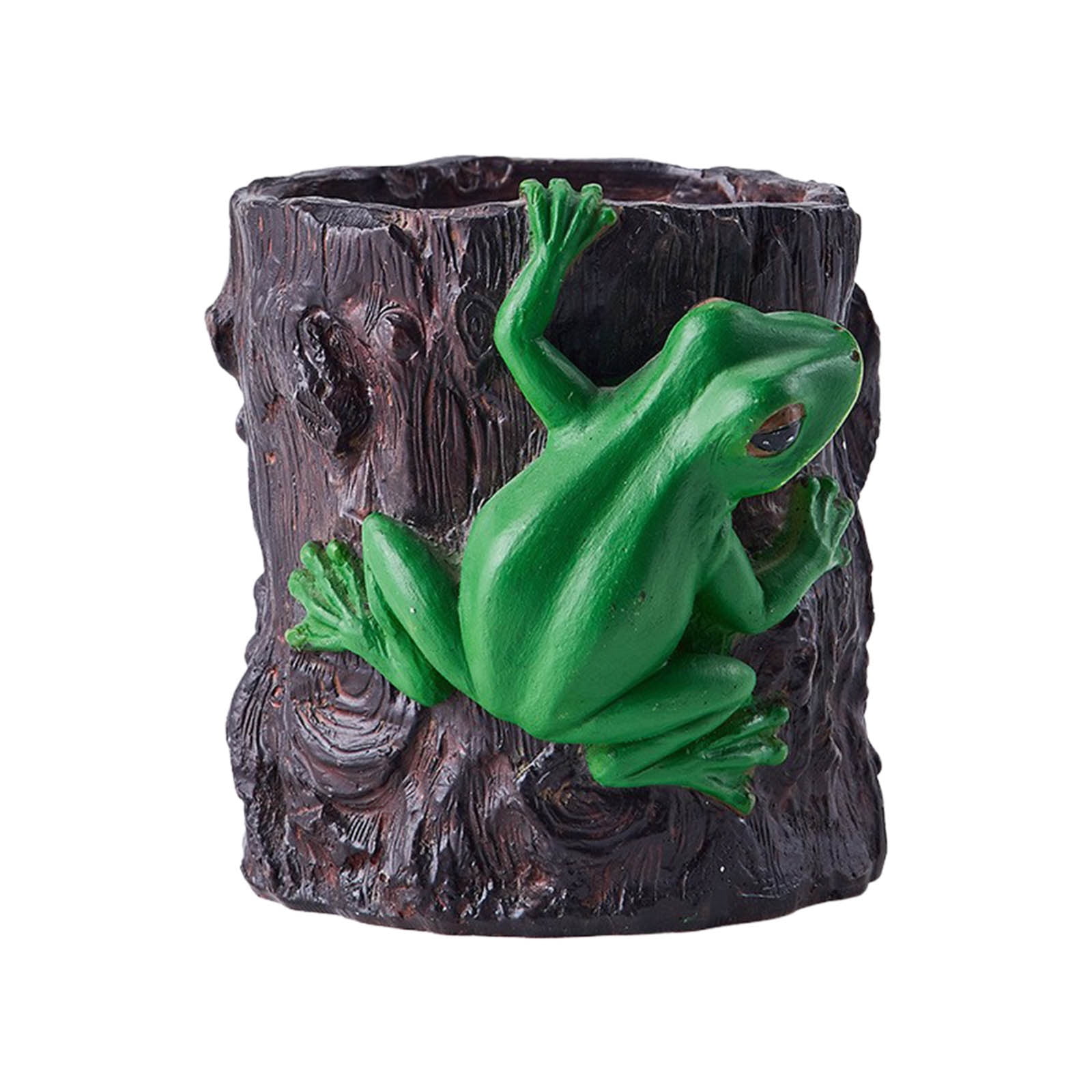 Matoen Cute Frog Pen Holder & Flower Pot – Resin Desktop Organizer for ...