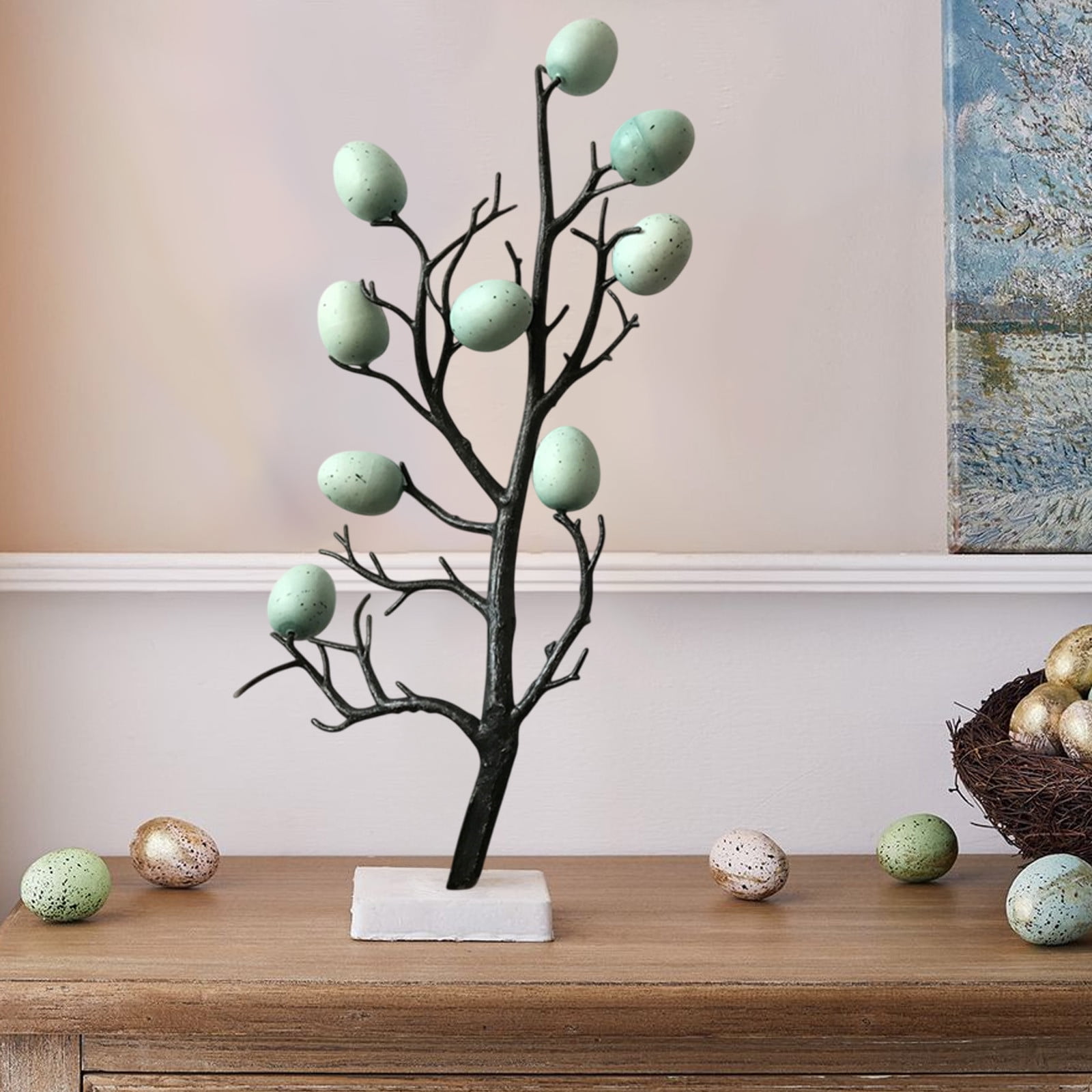 Matoen Easter Decor, Easter Artificial Egg Branches with Base, Easter ...