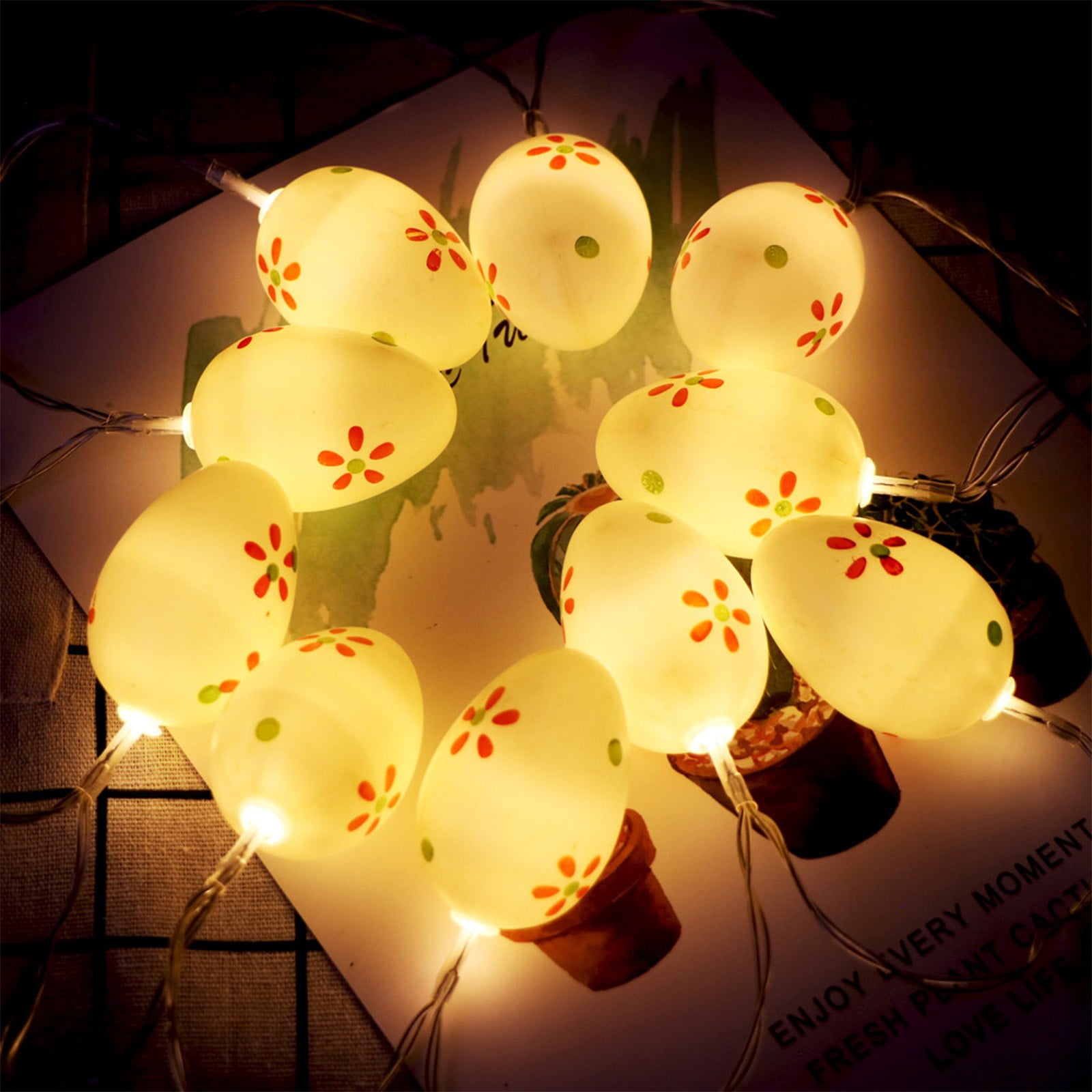 Matoen Easter Pastel Lights, 4.92ft 10 LED Egg Decoration Lights ...
