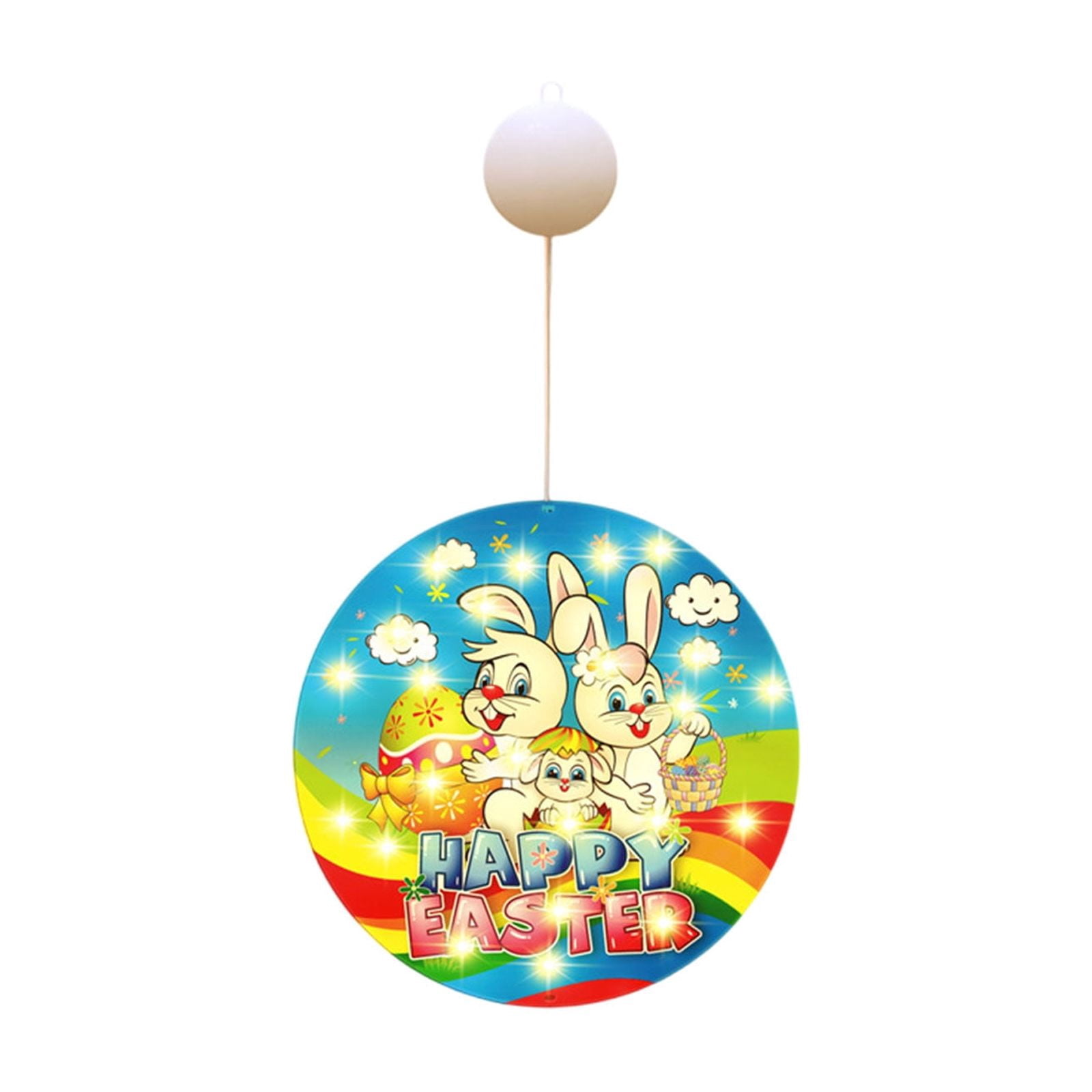 Matoen Easter Window Lights Hanging Bunny Outdoor Decoration Egg Bunny ...