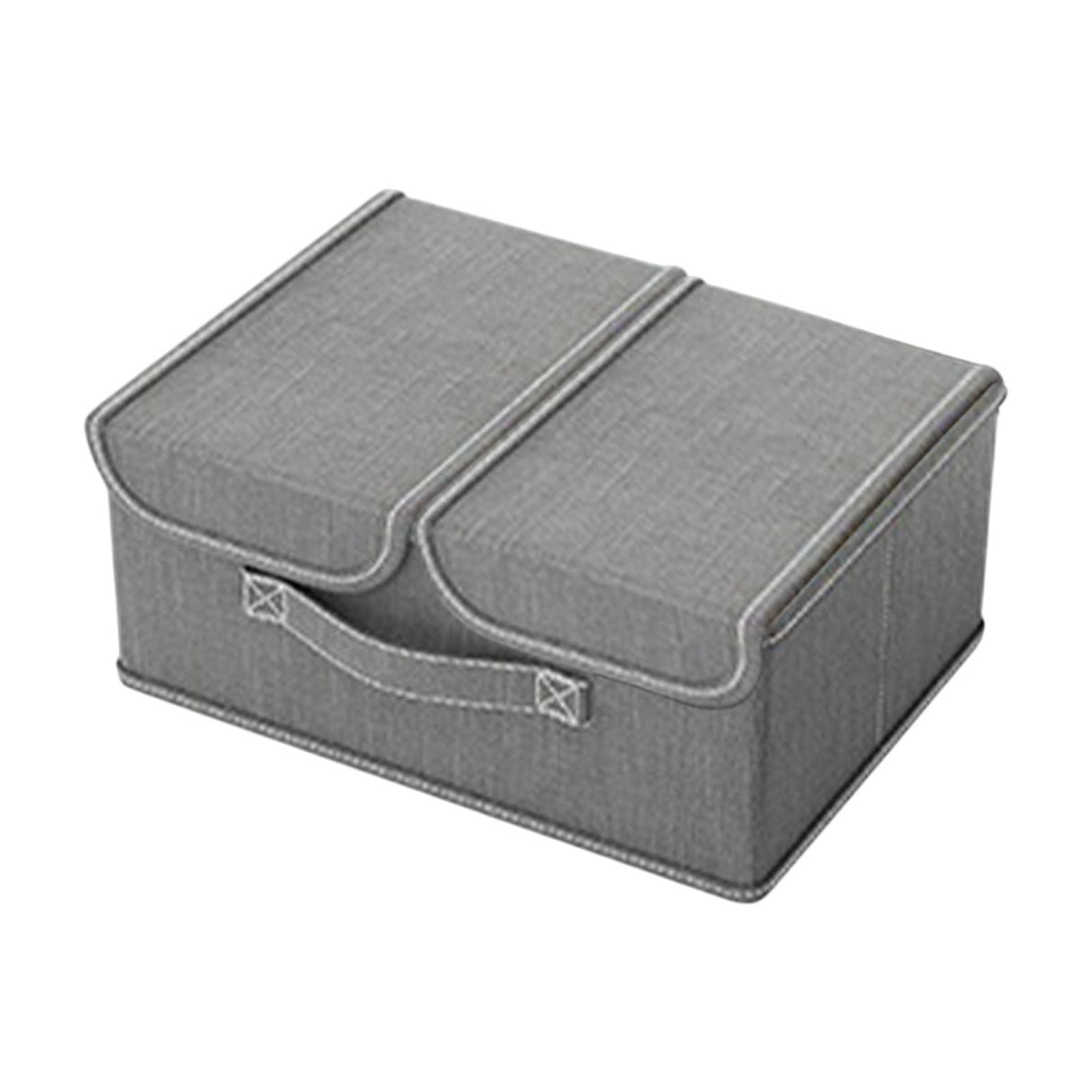 Matoen Foldable Fabric Storage Bins with Lids & Handles - Gray Closet ...