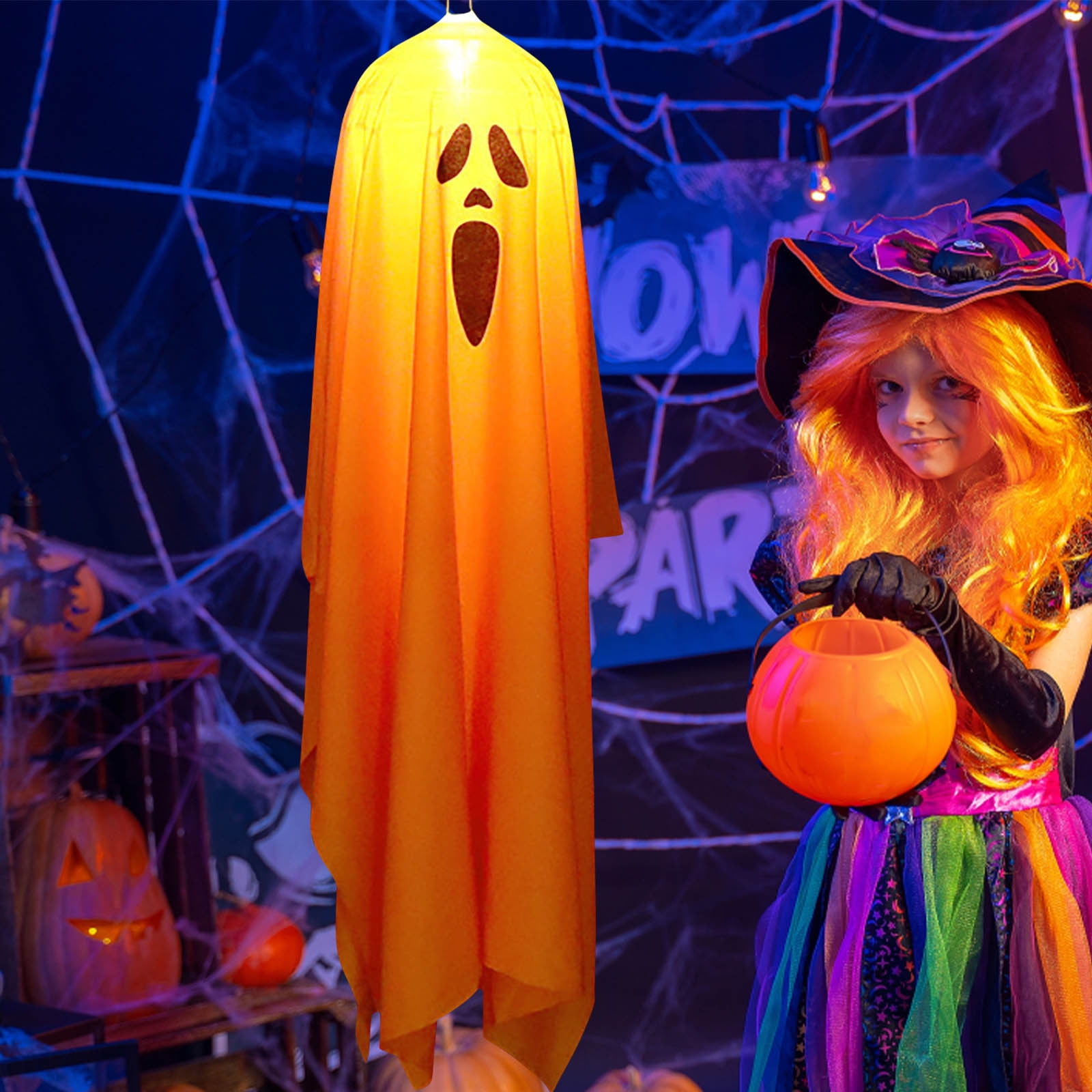 Matoen Halloween Lantern String Lights, Lanterns Ghost String Lights ...