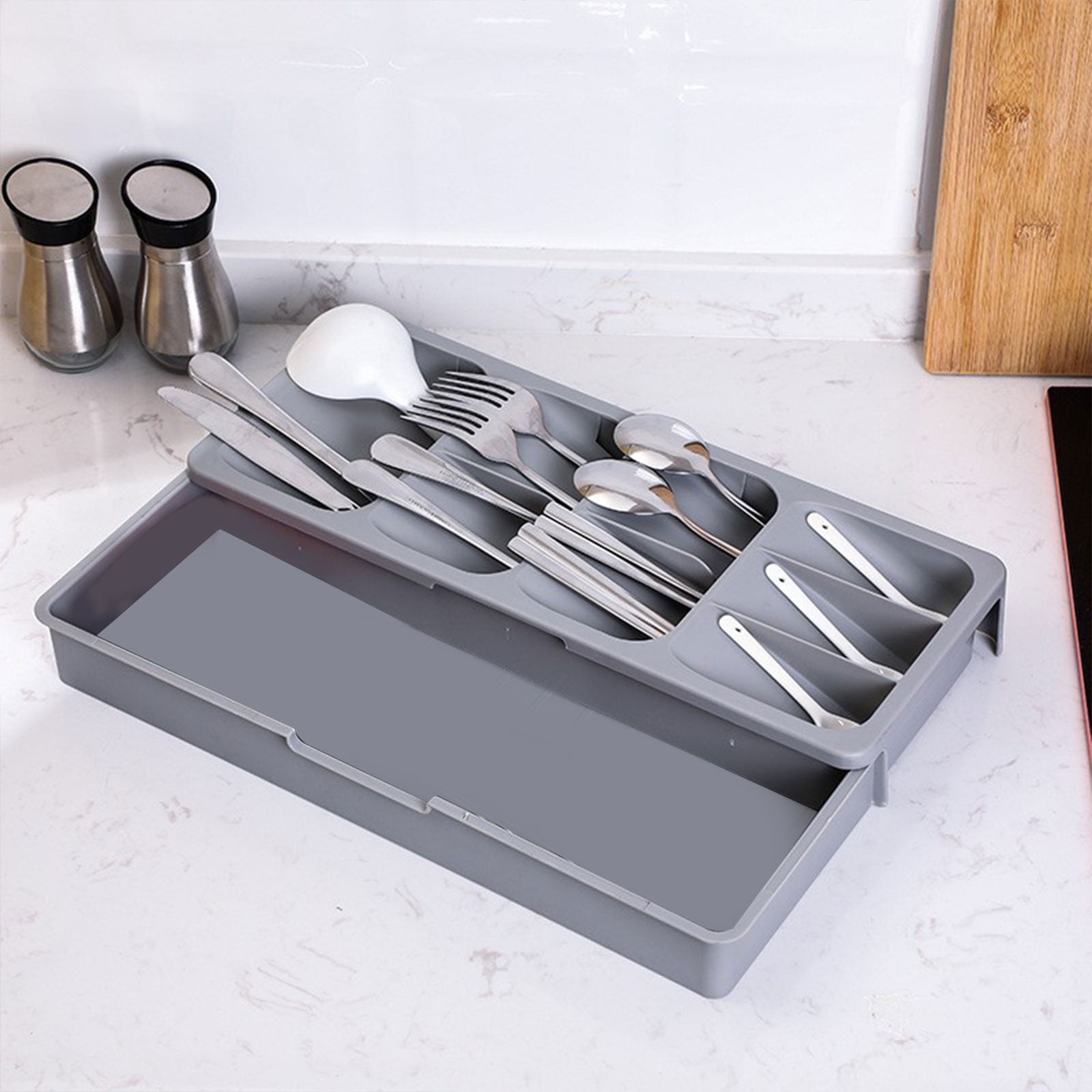 Matoen Kitchen Drawer Organizer Adjustable Utensils Silverware Tray for ...