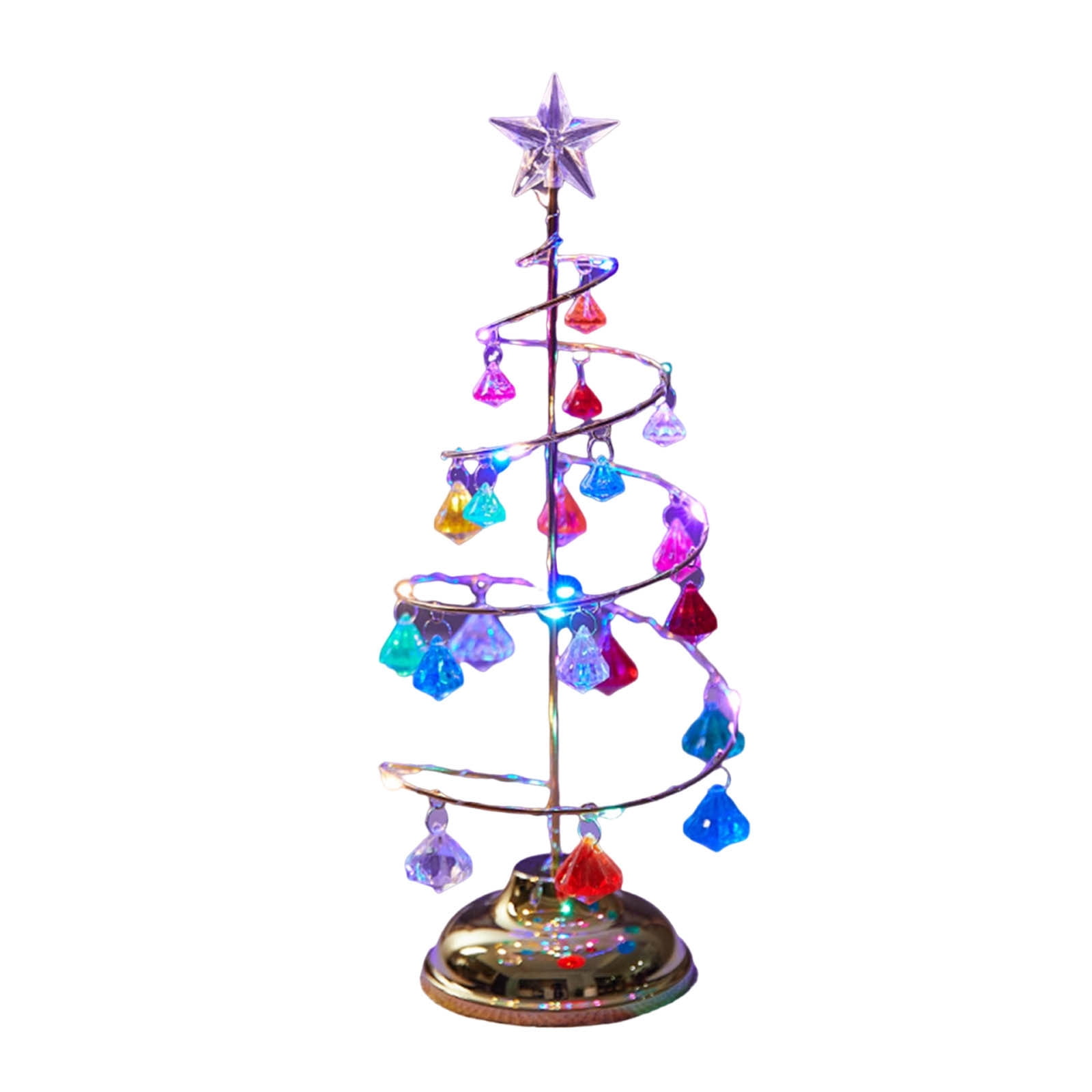 Matoen LED Christmas Tree Lights, Mini Iron Light Up Tree, Color ...