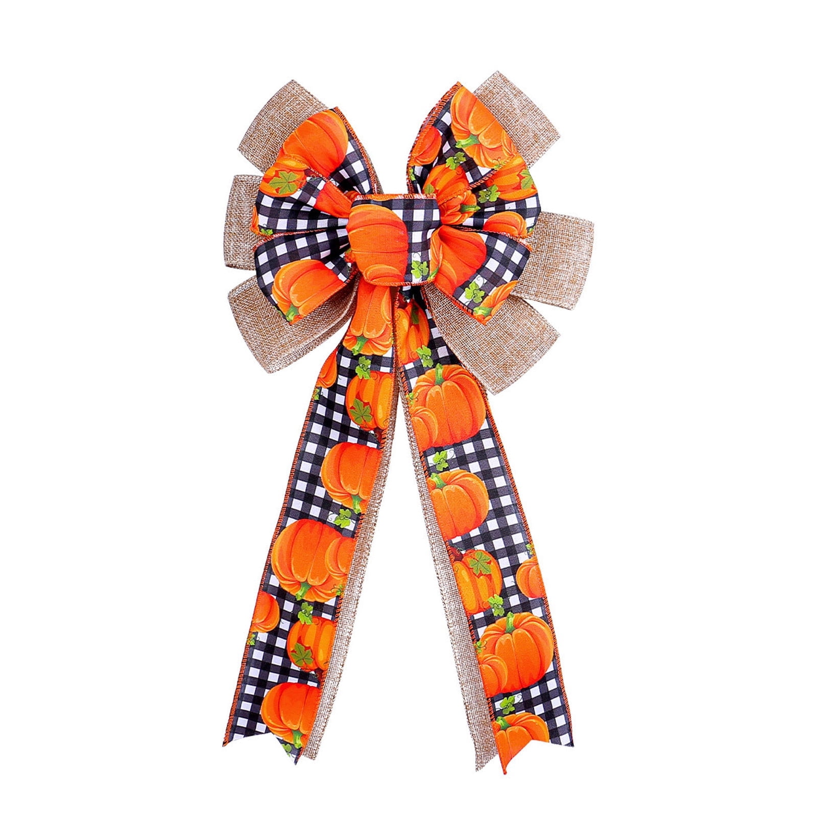 Matoen Large Pumpkin Bows for Wreath, Pumpkin Wreath Bows Fall Orange ...