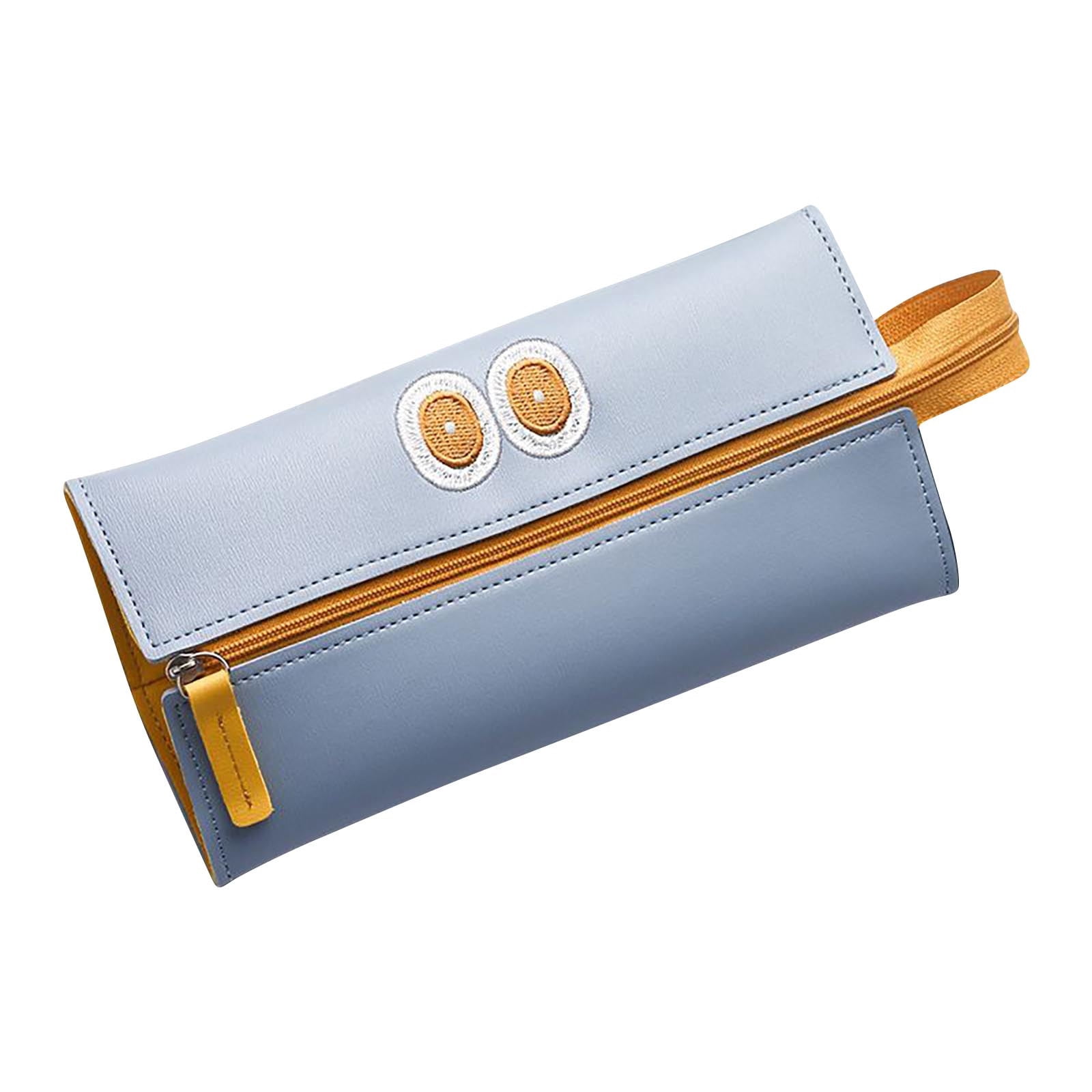 Matoen Leather Pencil Case - Flat Zipper Closure Pencil Pouch for ...