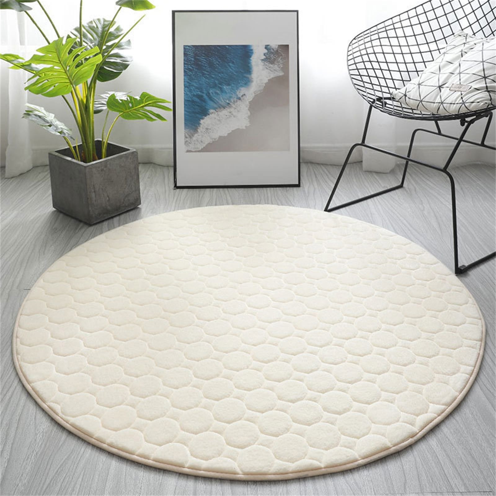 Matoen Light Weight Rug for Bedroom 2ft, Round Rug for Kids Room, Furry ...