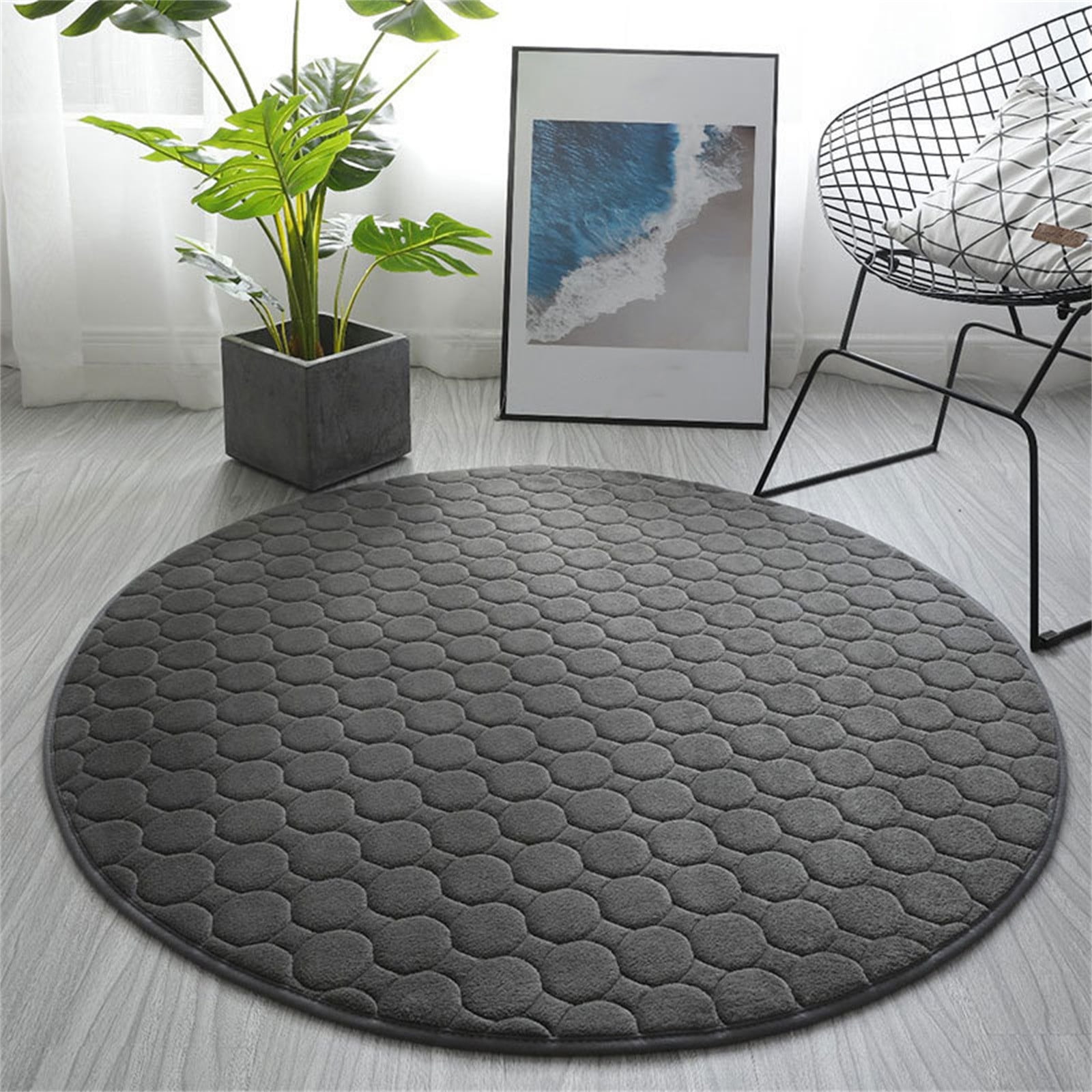 Matoen Light Weight Rug for Bedroom 2ft, Round Rug for Kids Room, Furry ...