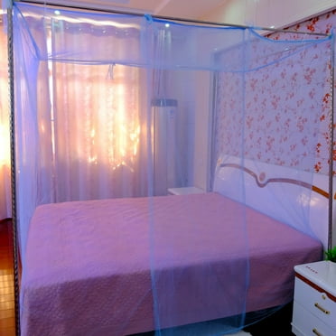 4Corner Post Mosquito Net for Bed Canopy Full Queen King Size Netting ...