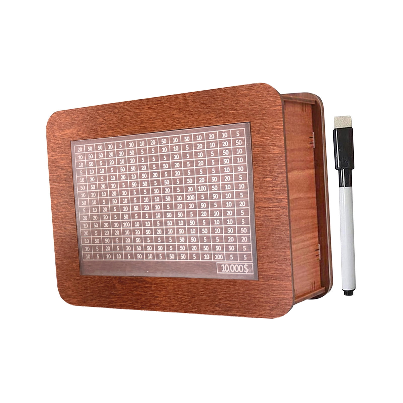 Matoen Money Box with Counter, $10000 Retro Reusable Wooden Money Box ...