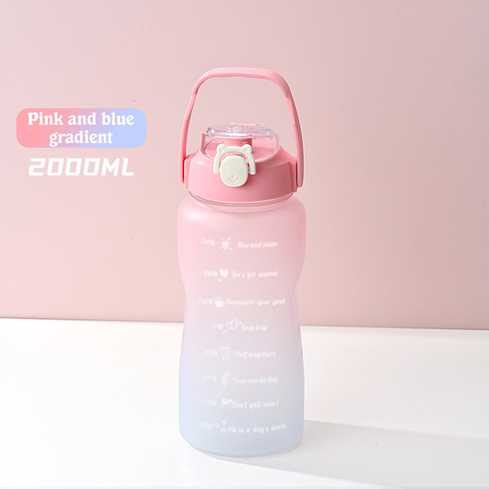 Matoen Motivational Water Bottles with Time Marker, Single Color Water ...