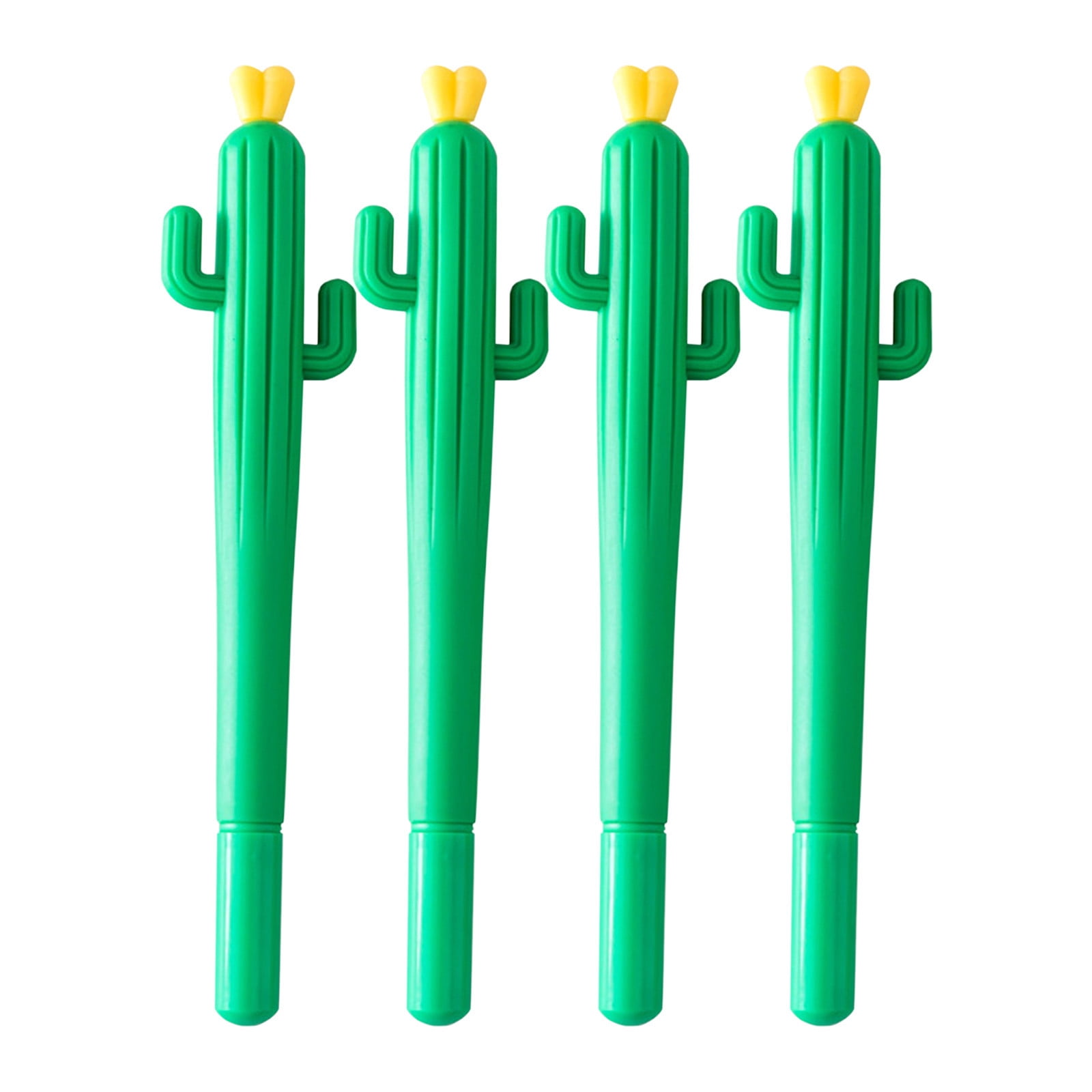 Matoen Pack of 4 Cactus Shaped Gel Pens 0.5mm Black Ink Ballpoint Pen ...