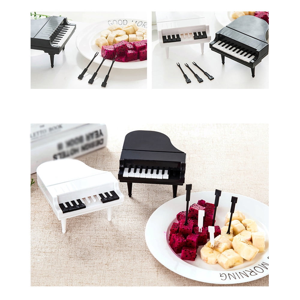 Matoen Plastic Cake Fruit Dessert forks Piano Shaped Disposable forks ...