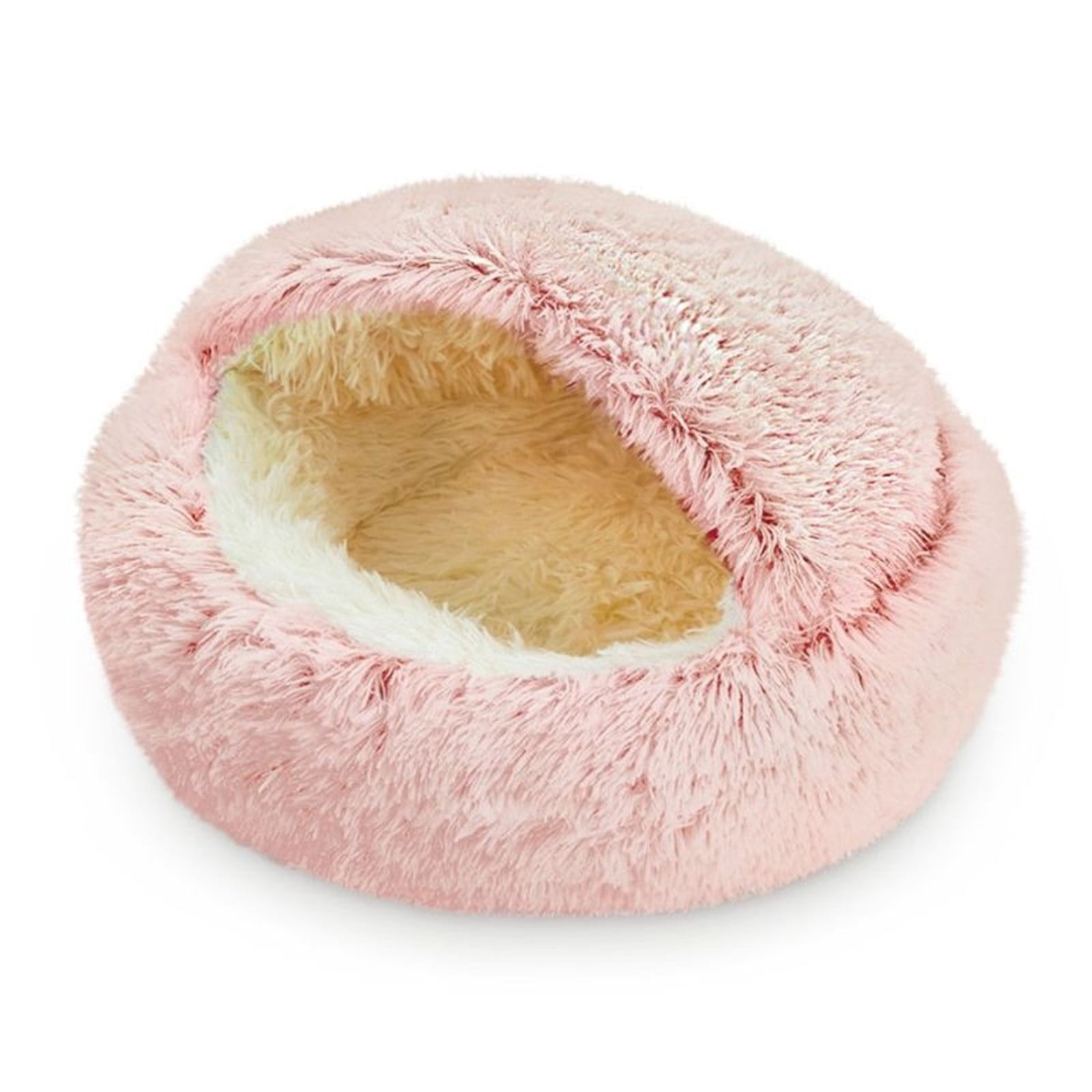 Matoen Round Dog & Cat Cave Bed with Hooded Cover, Pet Bed Washable ...