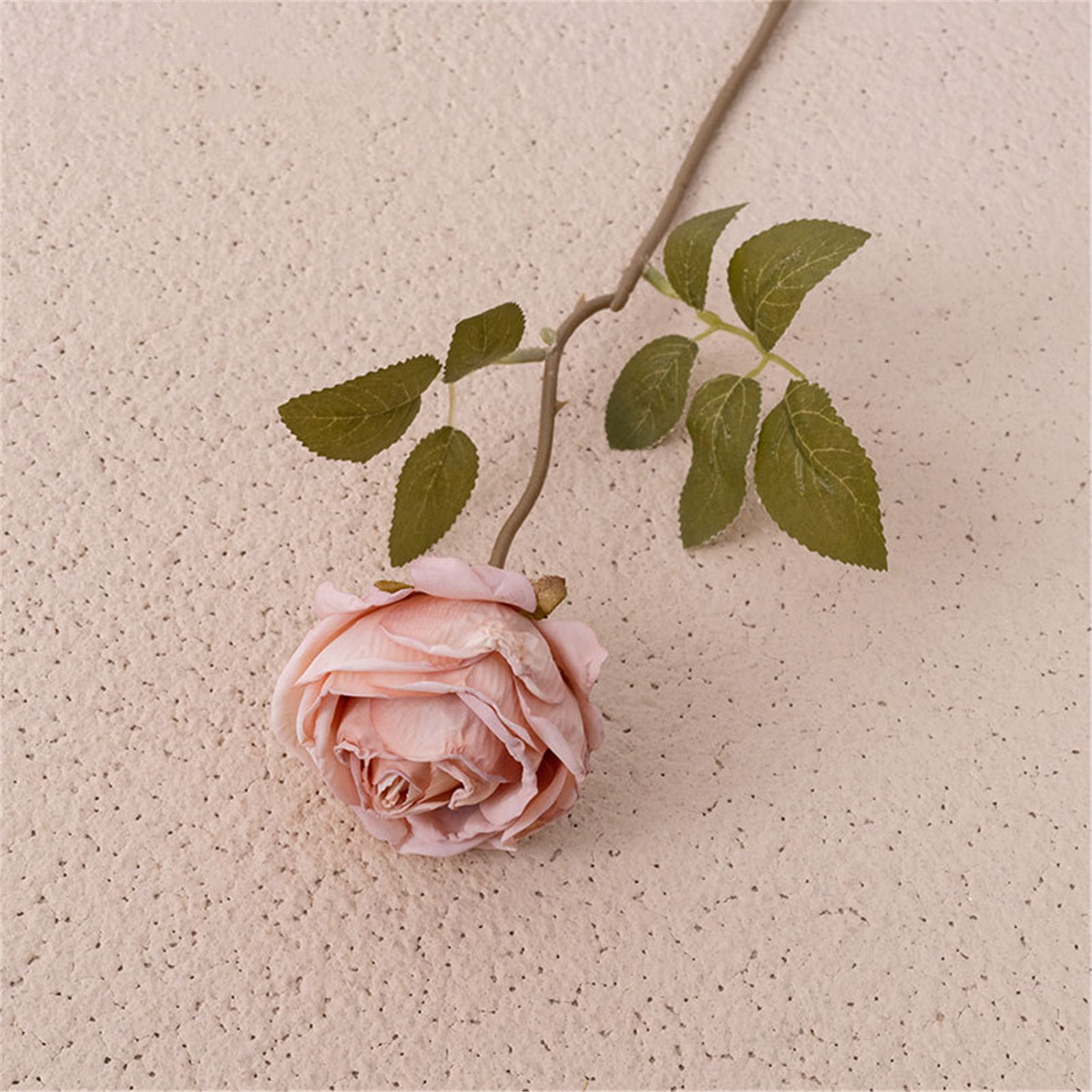 Matoen Small Artificial Roses Real Touch Single Stem Fake Roses Silk ...