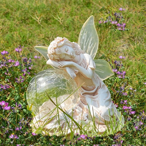 Garden Angel Decoration, Angel Statue Handheld Solar Lights with Closed ...