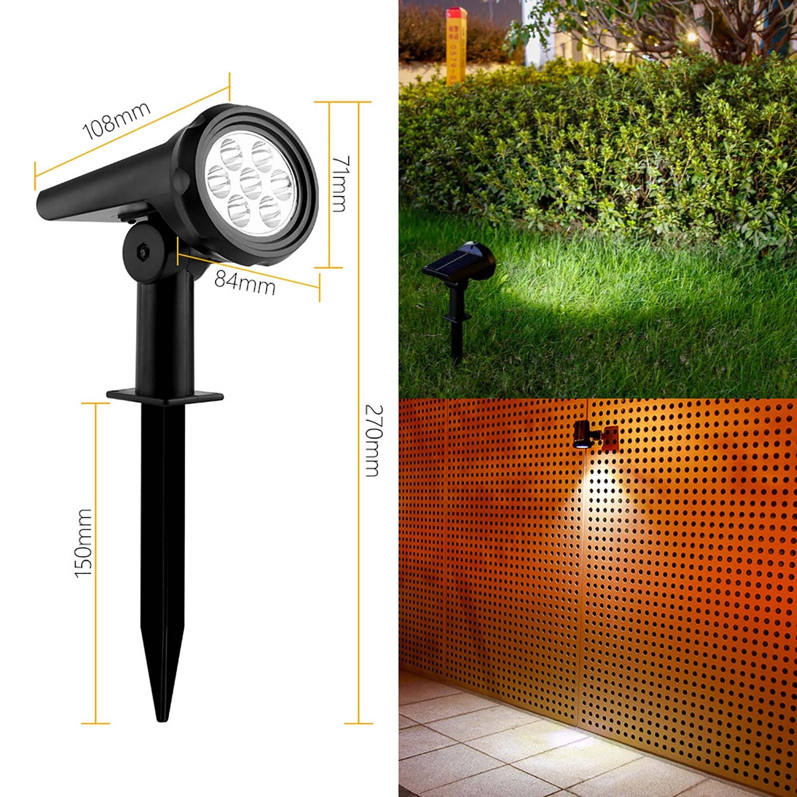 Matoen Solar Spot Lights Outdoor, 7 LED Super Bright IP65 Waterproof, 3 ...