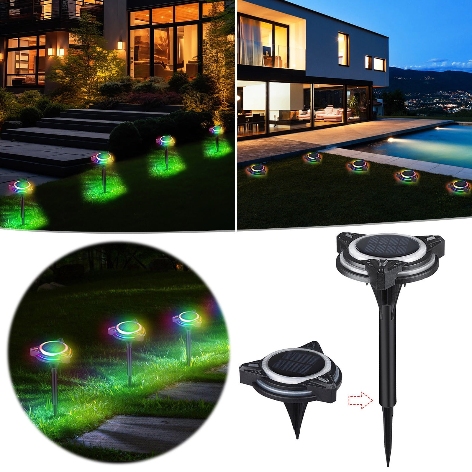 Matoen Solar in-Ground Lights, LED Bright Outdoor Waterproof Garden ...