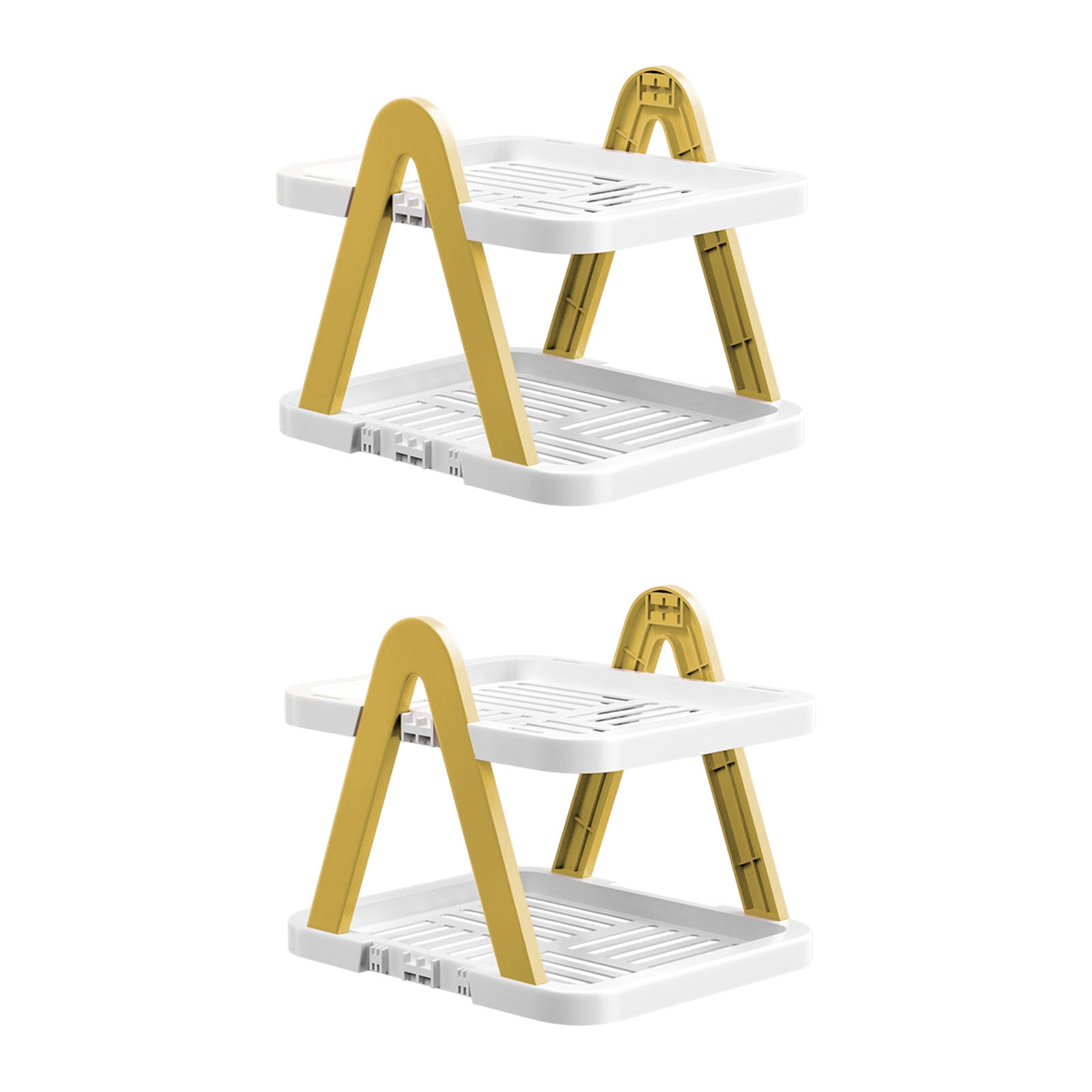 Matoen Space-Saving 2-Tier Plastic Storage Shelf - Compact Desktop ...