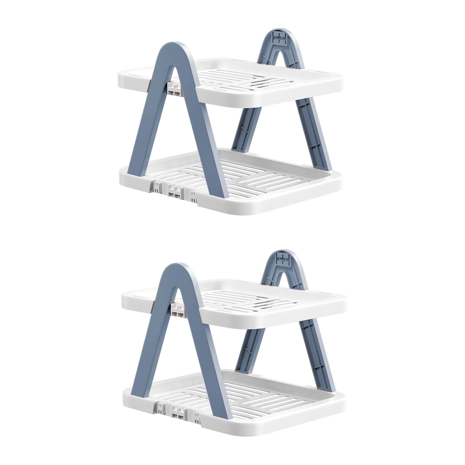 Matoen Space-Saving 2-Tier Plastic Storage Shelf - Compact Multi-Layer ...