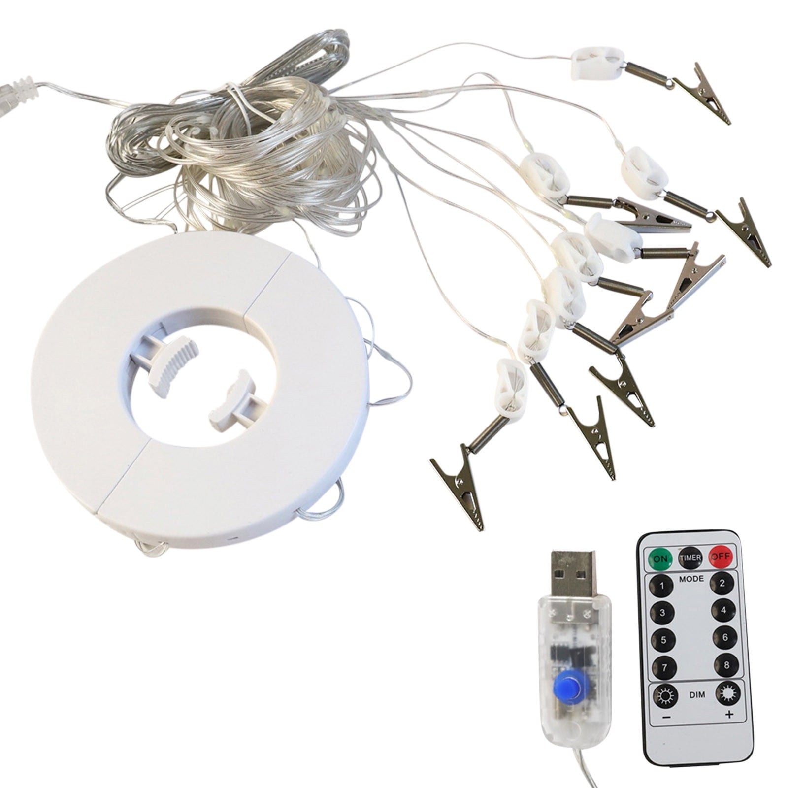 Matoen Umbrella Lights Patio Outdoor Strings Lights with 104 LEDs 8 ...