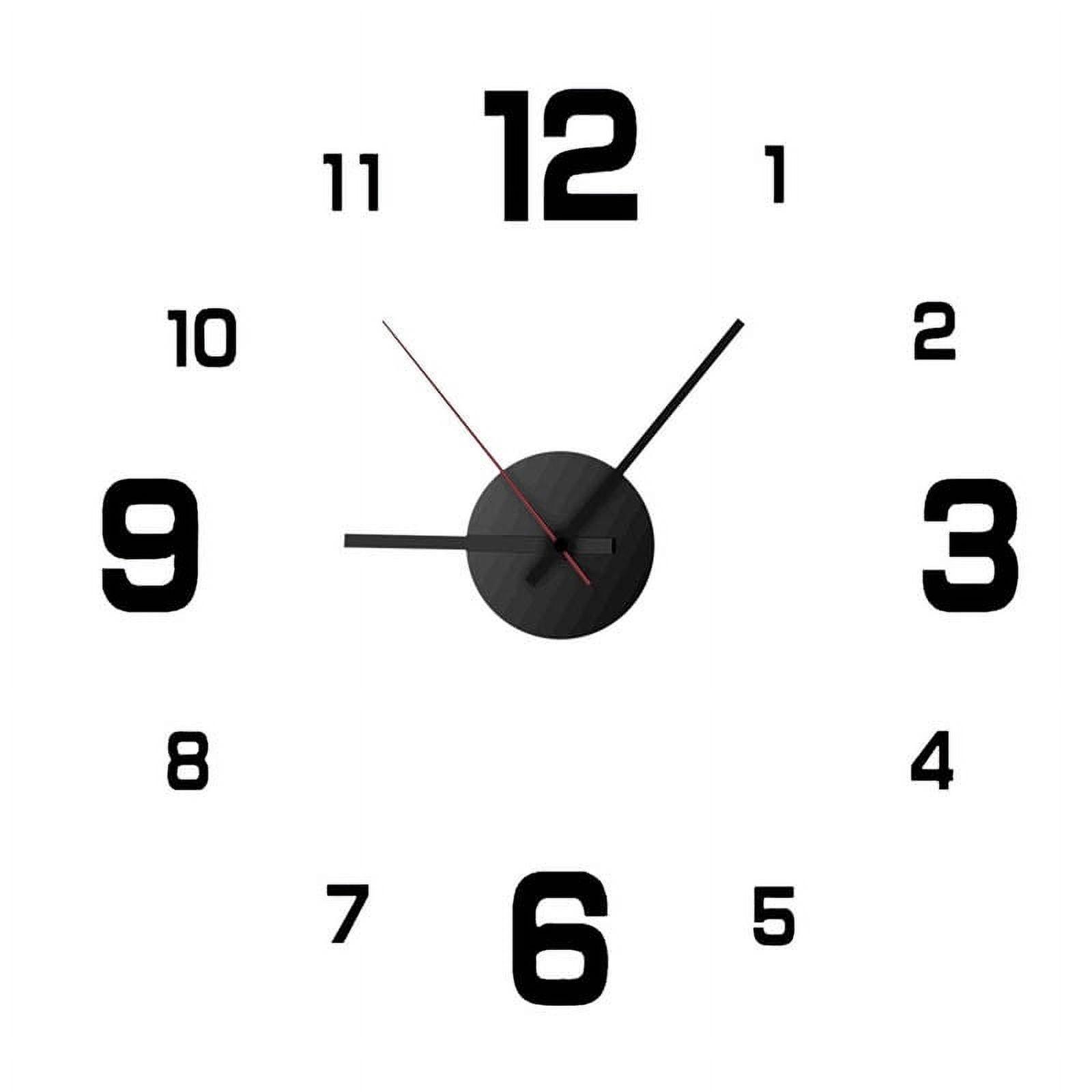 Matoen Wall Clock Large Frameless Watch Mirror Surface Wall Art Clock ...